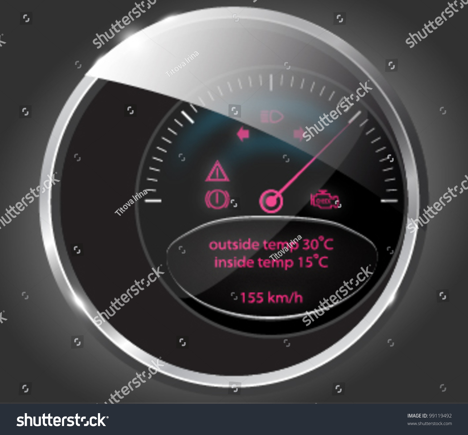 Vector Realistic Car Dashboard Eps 10 Stock Vector (Royalty Free ...