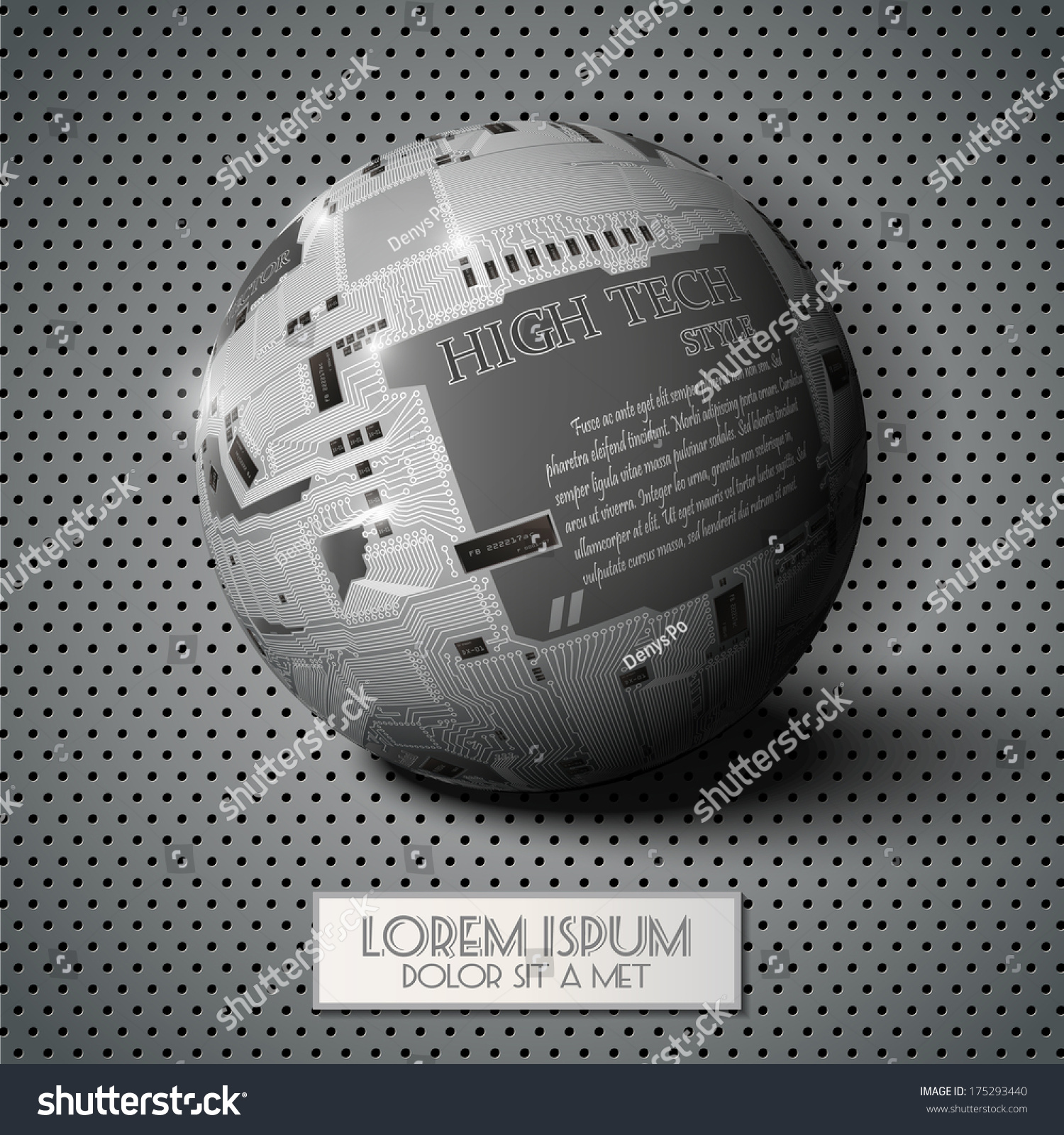 Vector Realistic Computer Board Sphere Stock Vector (Royalty Free ...