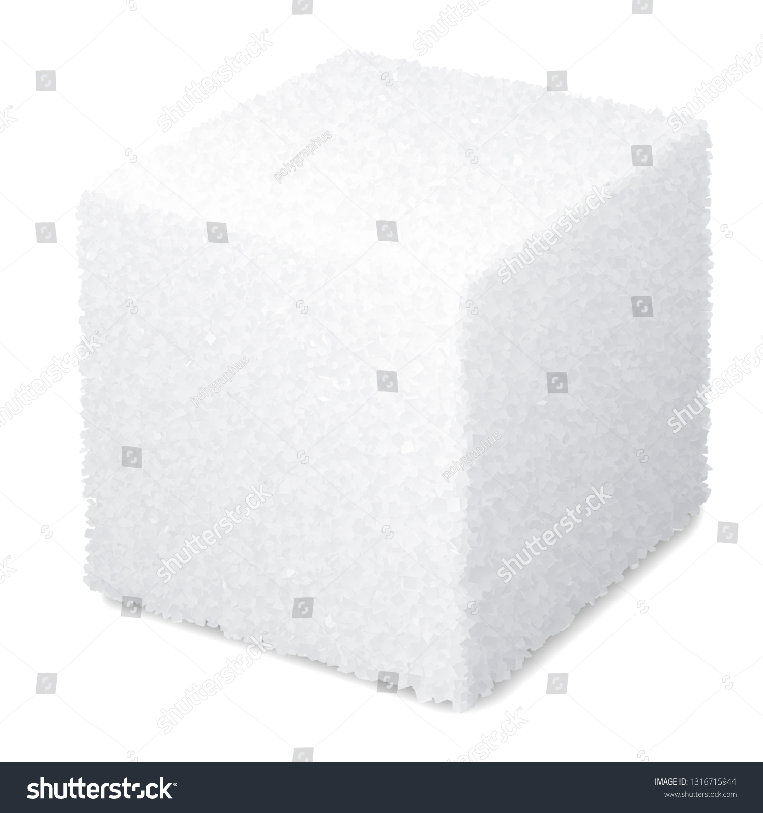 Vector Realistic 3d Sugar Cube Isolated Stock Vector (Royalty Free ...