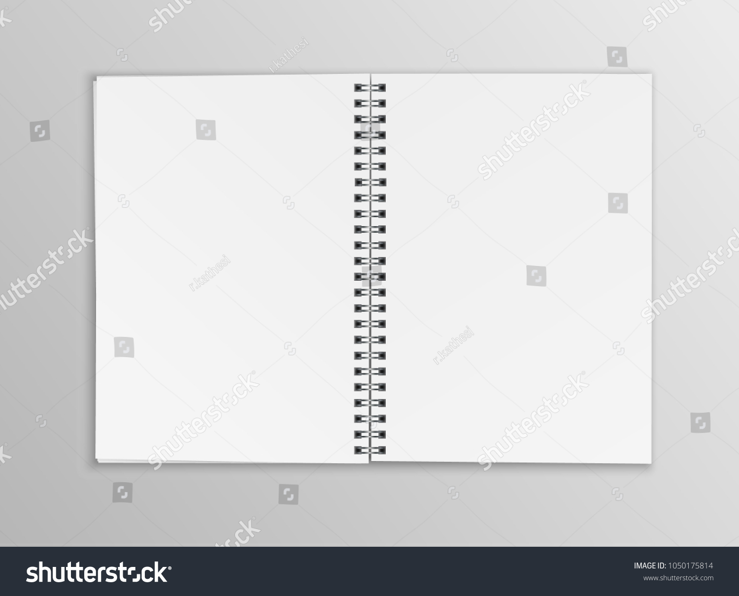 Vector Realistic Empty Open Notebook Mock Stok Vektör (Telifsiz ...