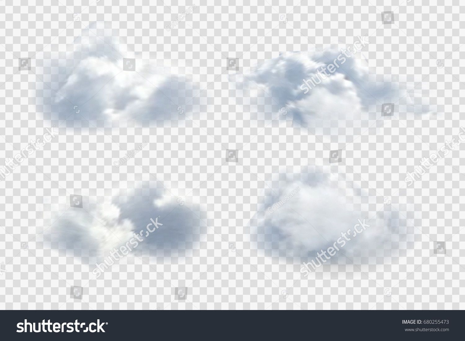 Vector Realistic Isolated Cloud On Transparent Stock Vector (Royalty ...
