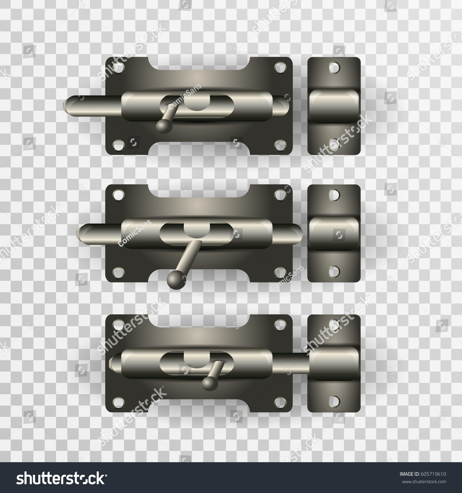 Vector Realistic Isolated Latch On Transparent Stock Vector (Royalty ...