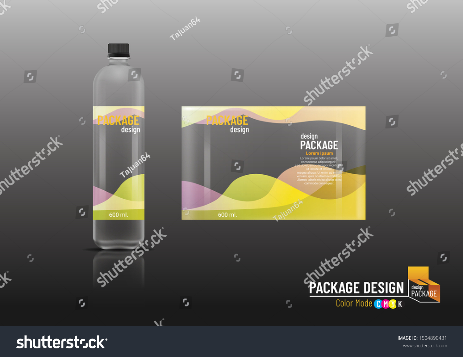 Vector Realistic Labels Plastic Bottle Package Stock Vector (Royalty ...