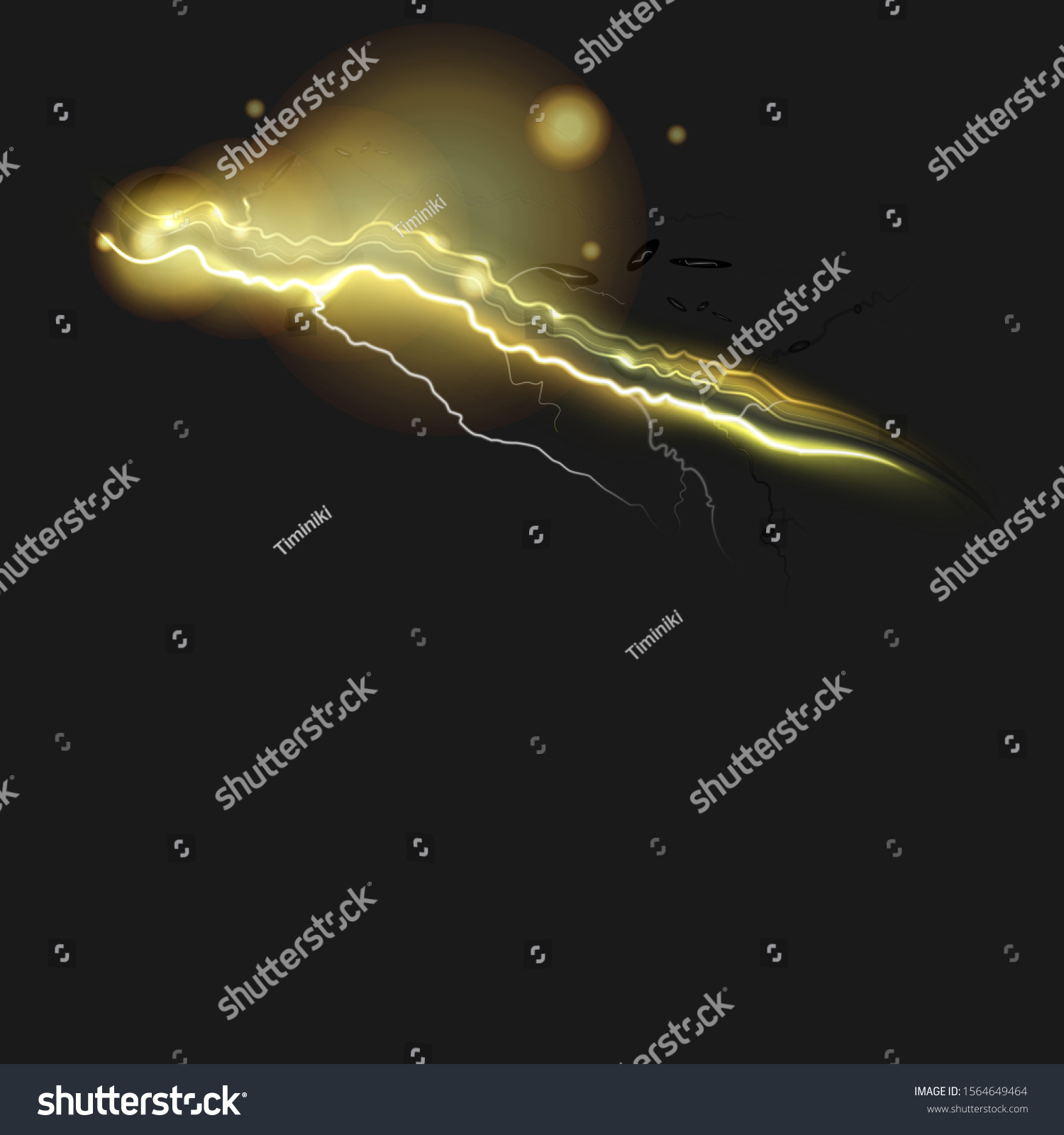 Vector Realistic Lightnings Thunderbolt On Transparent Stock Vector ...