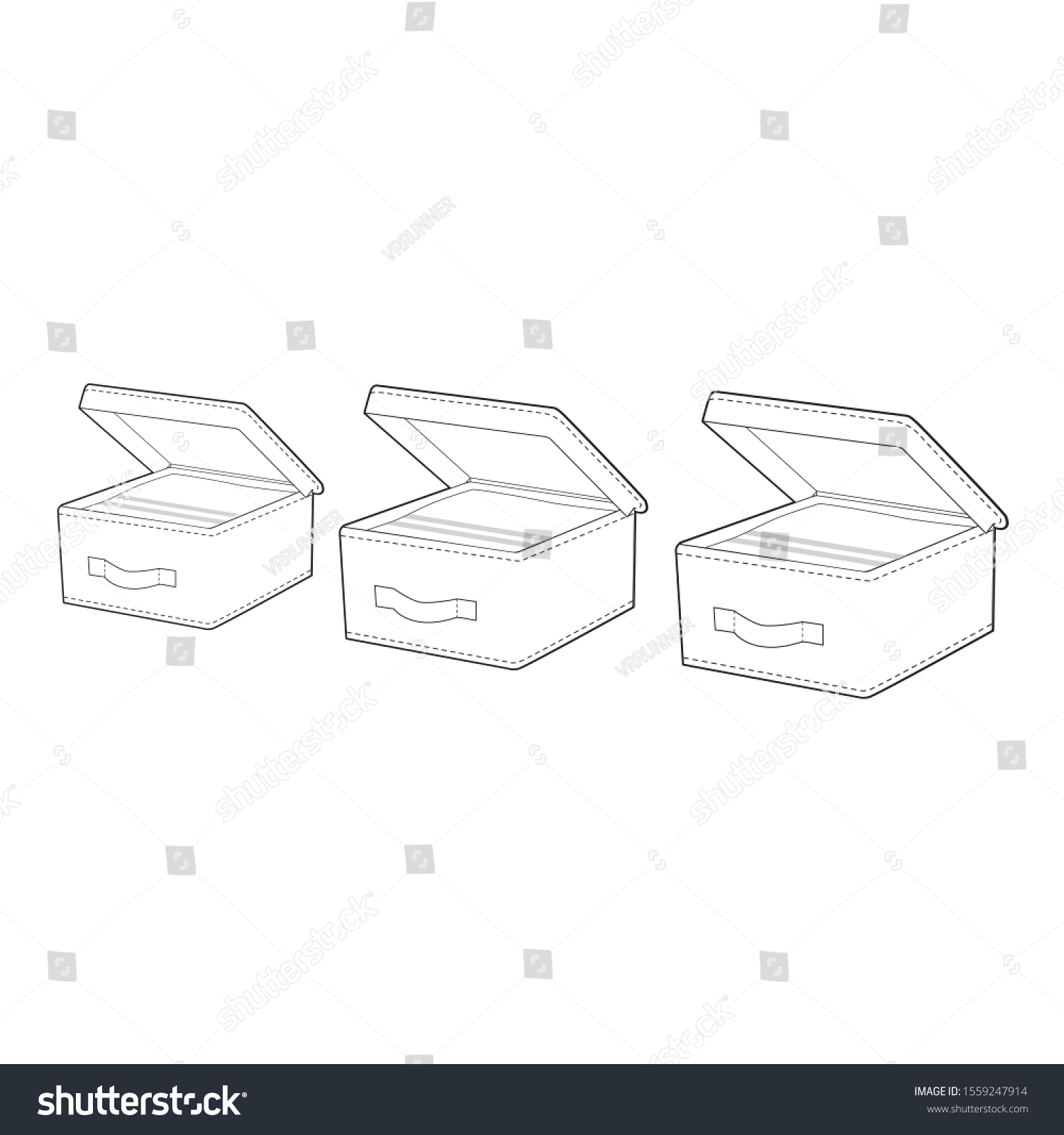 Vector Realistic Outline Storage Box On Stock Vector (Royalty Free ...