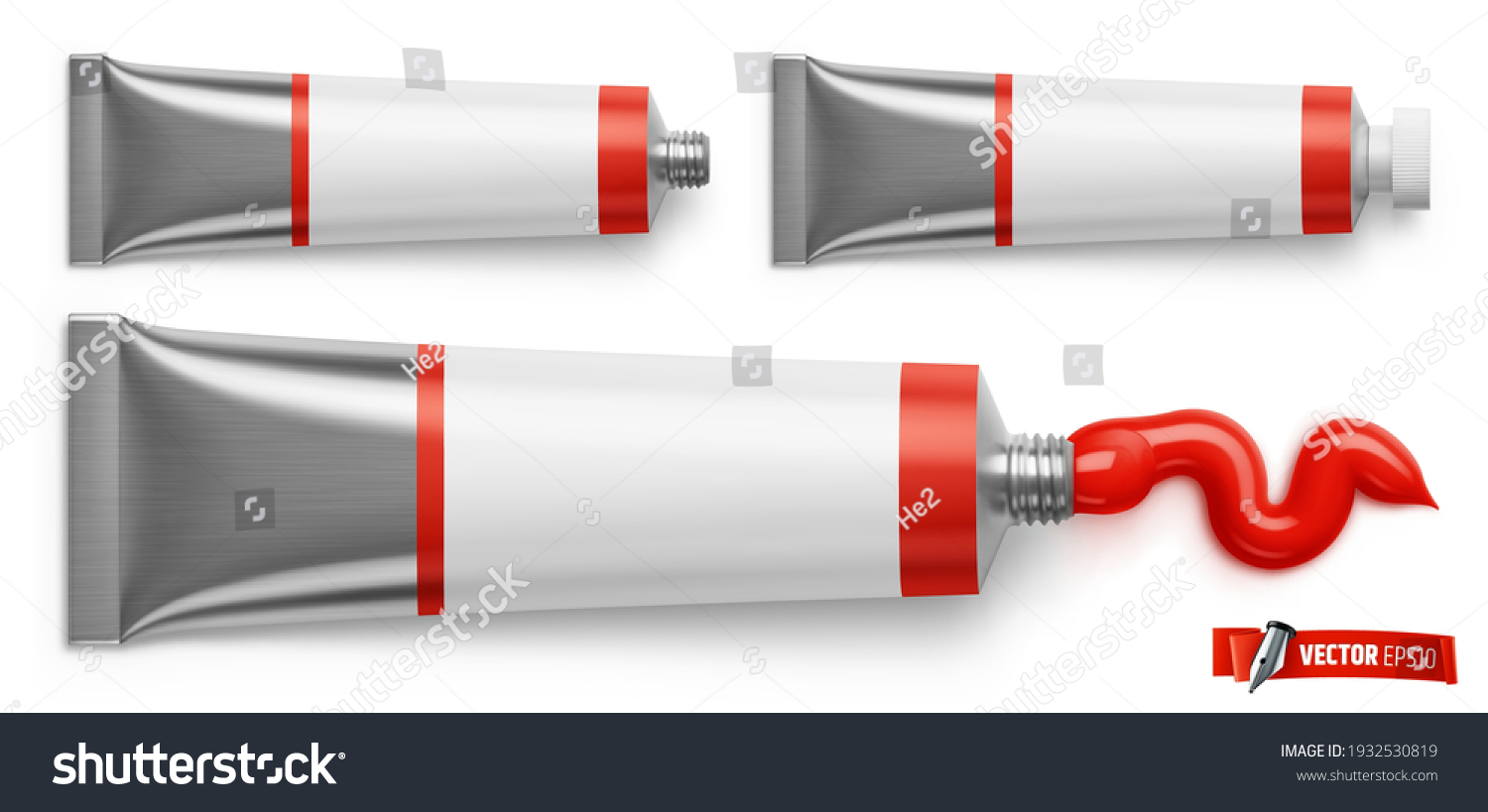 Vector Realistic Red Paint Tubes On Stock Vector (Royalty Free ...