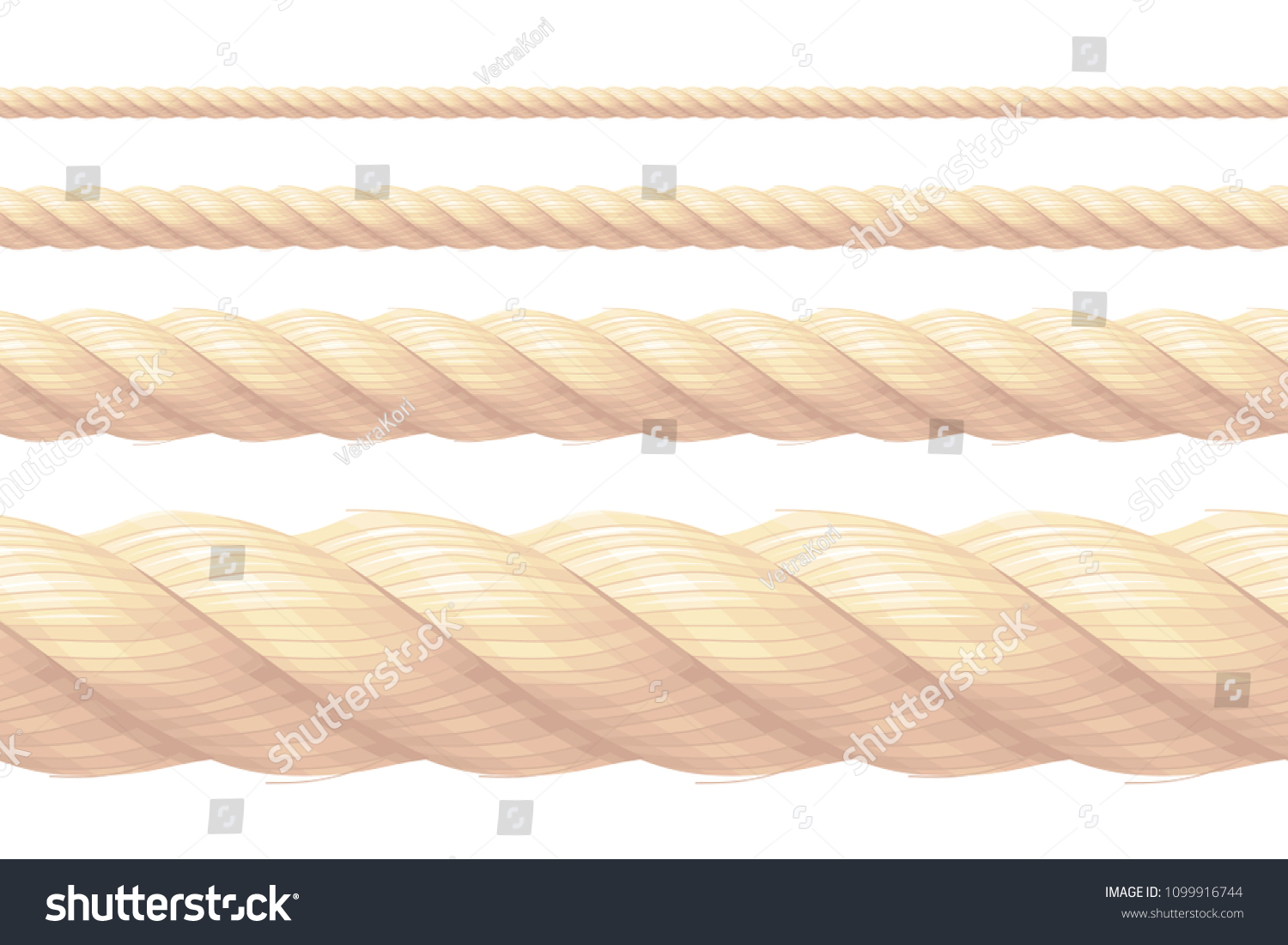 Vector Realistic Rope Pattern Brush Texture: vector de stock (libre de ...