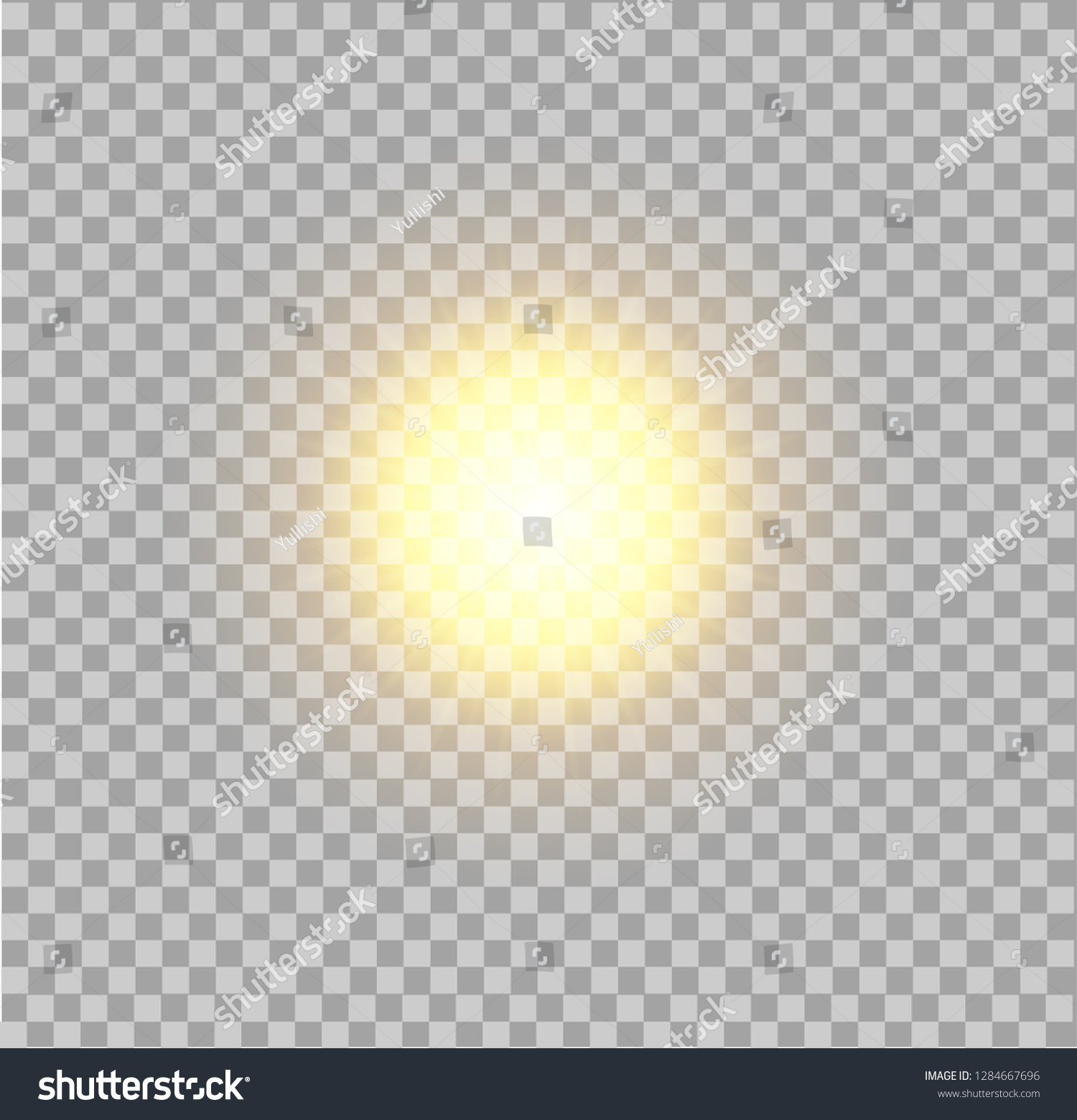 Vector Realistic Sun On Transparent Background Stock Vector (Royalty ...