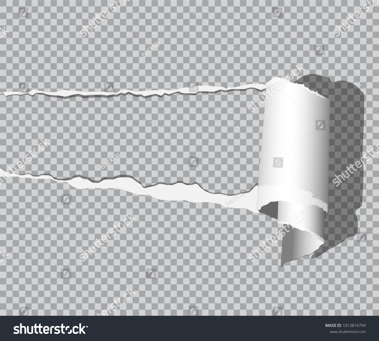 Vector Realistic Torn Paper Shadow Isolated Stock Vector (Royalty Free ...