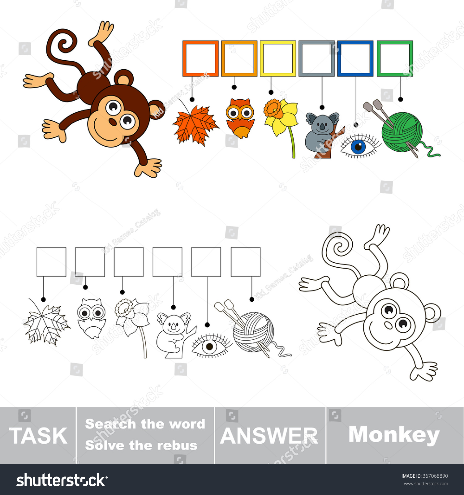Vektor Stok Vector Rebus Game Find Solution Write (Tanpa Royalti ...
