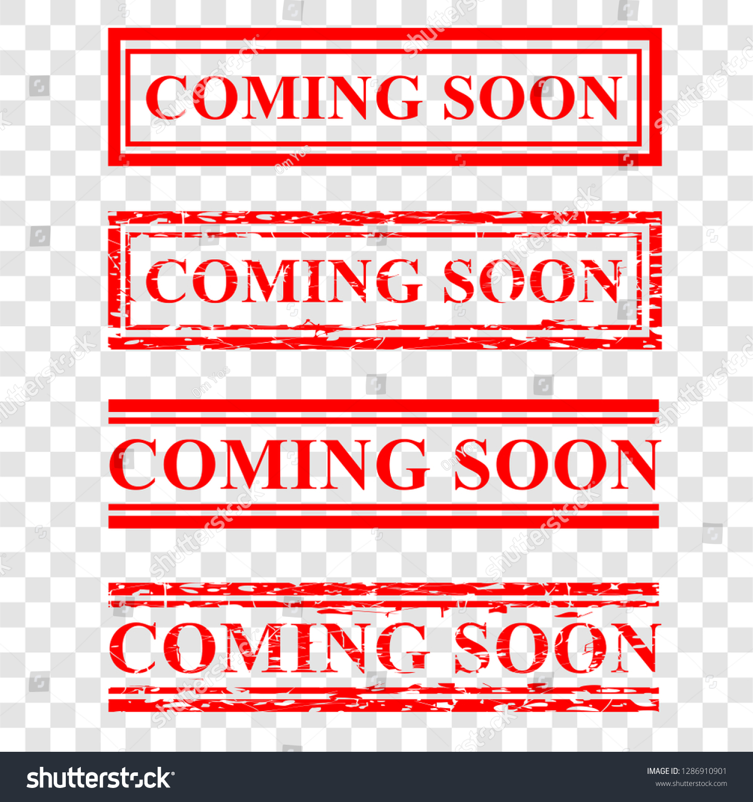 Vector Rectangle Red Rubber Stamp Coming Stock Vector (Royalty Free ...