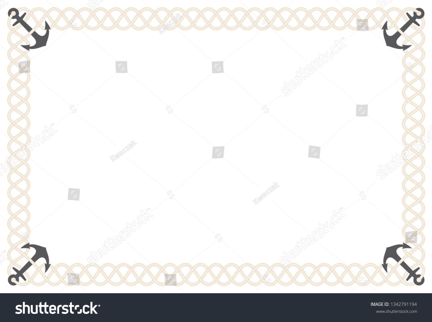 Vector Rectangle Rope Frame Border Line Stock Vector (Royalty Free ...