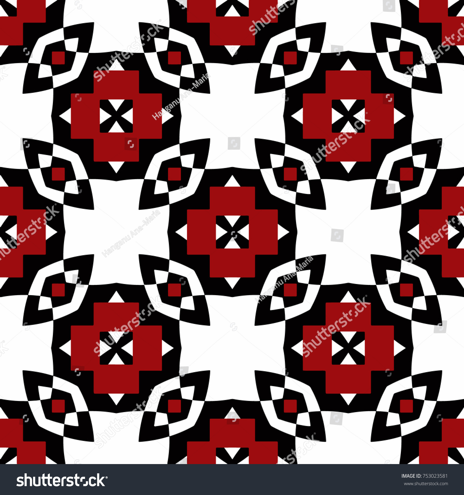 Vector Red Black White Simple Pattern Stock Vector (Royalty Free ...