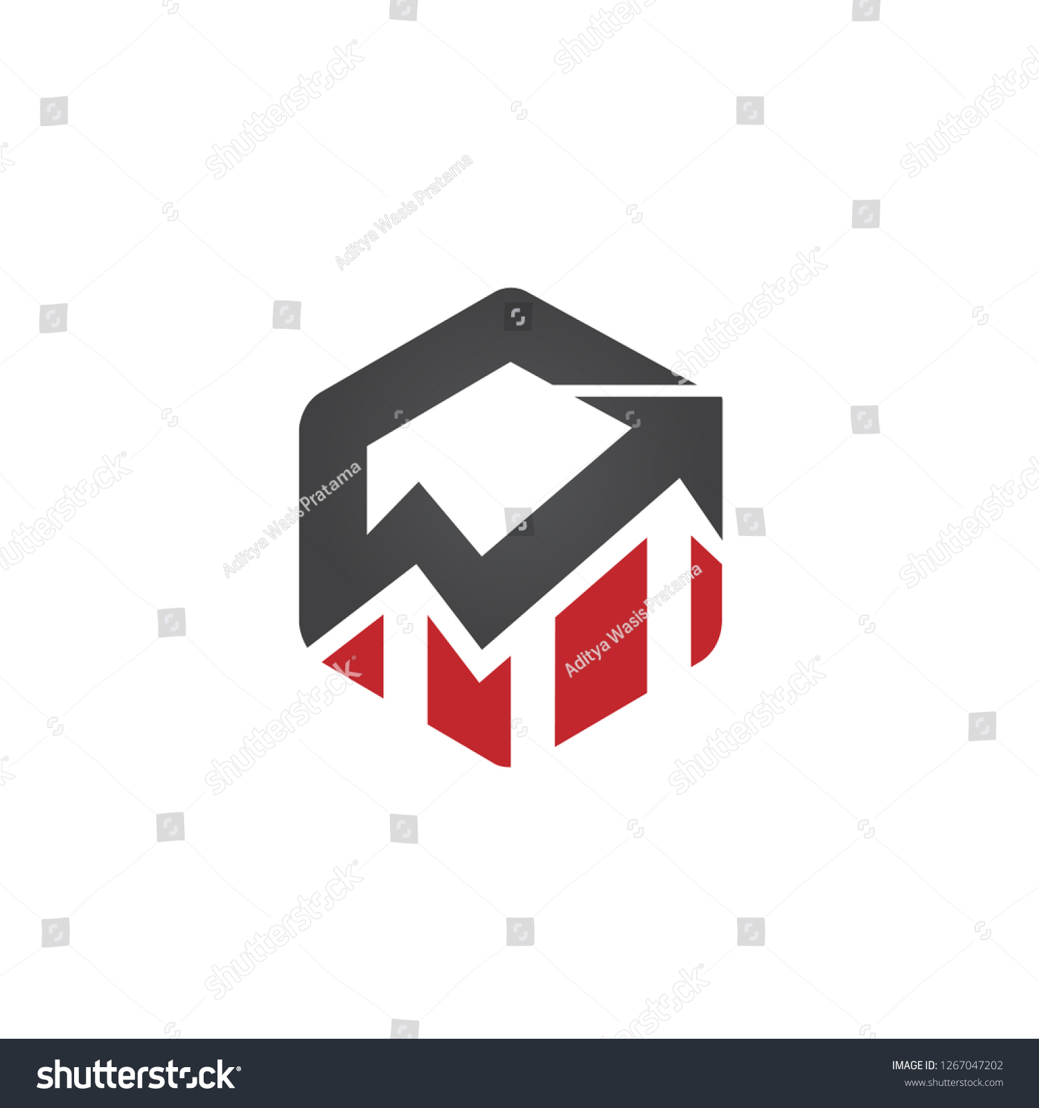 Vector Red Chart Hive Logo: vector de stock (libre de regalías ...