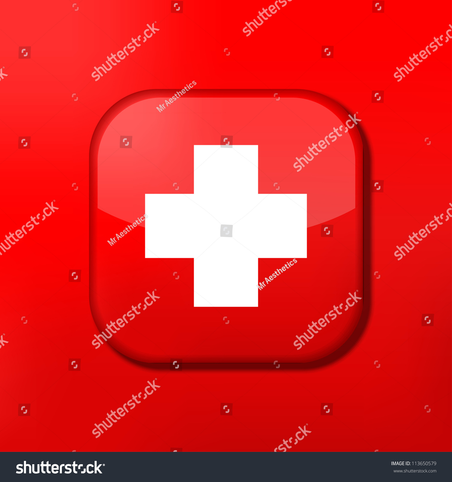 Vetor stock de Vector Red Cross Icon Eps 10 Easy (livre de direitos ...