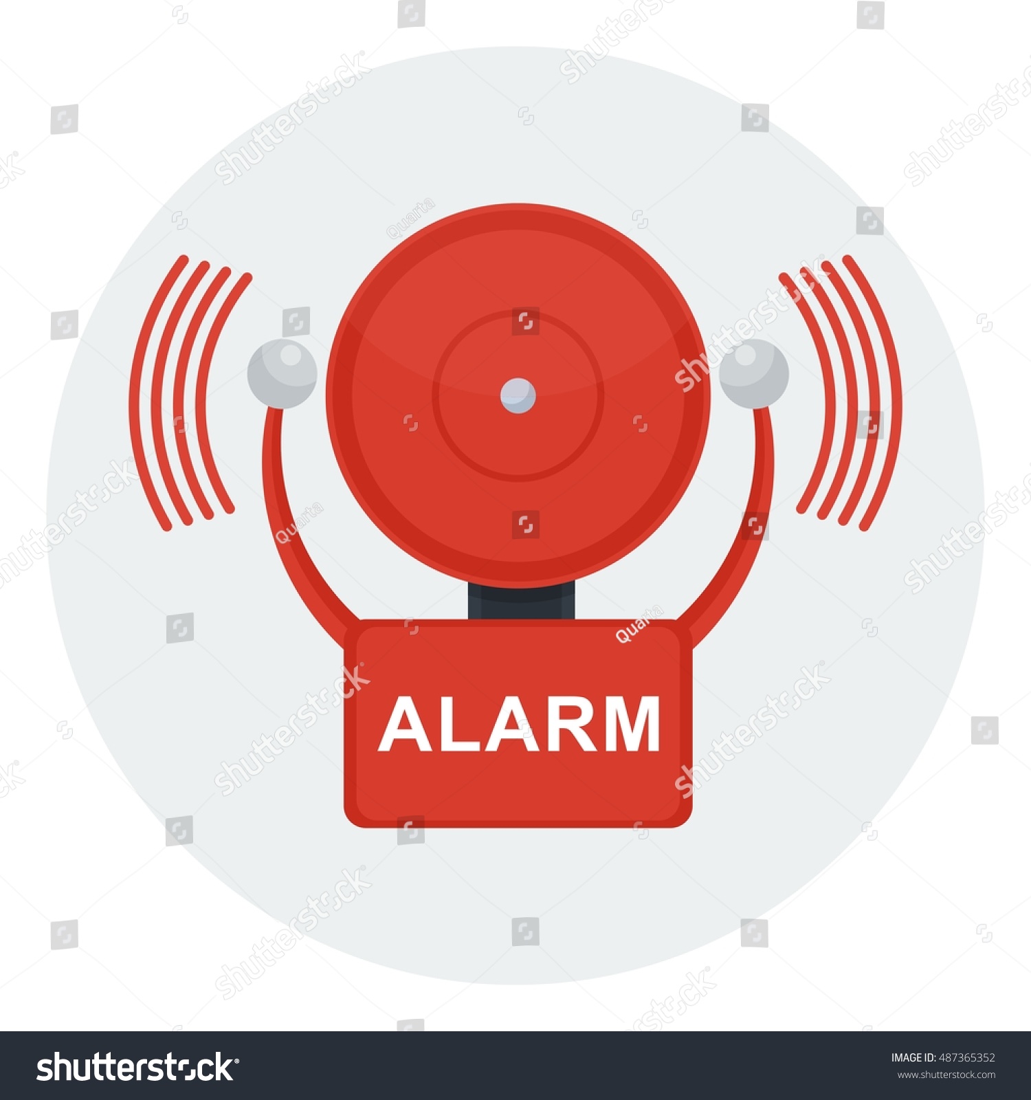 Vector Red Fire Alarm Bell Automatic Stock Vector (Royalty Free ...