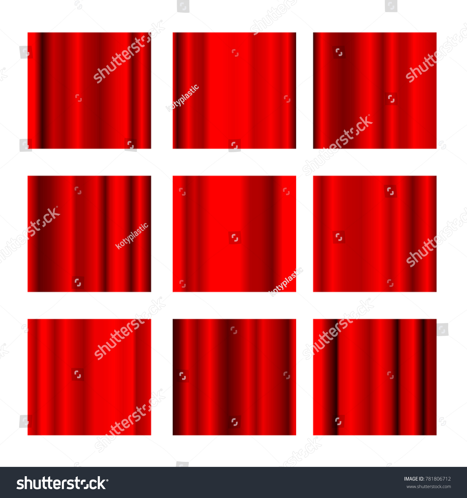 Vector Red Foil Gradient Swatches Stock Vector (Royalty Free) 781806712 ...