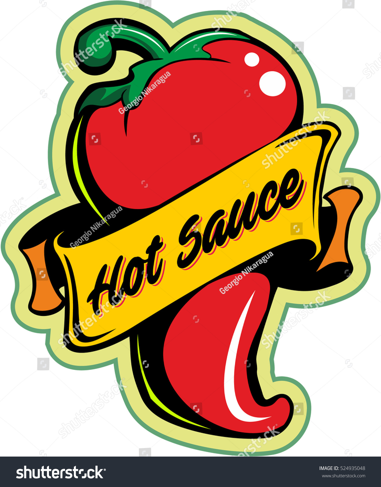 Vector Red Hot Pepper Ribbon Stock Vector (Royalty Free) 524935048 ...