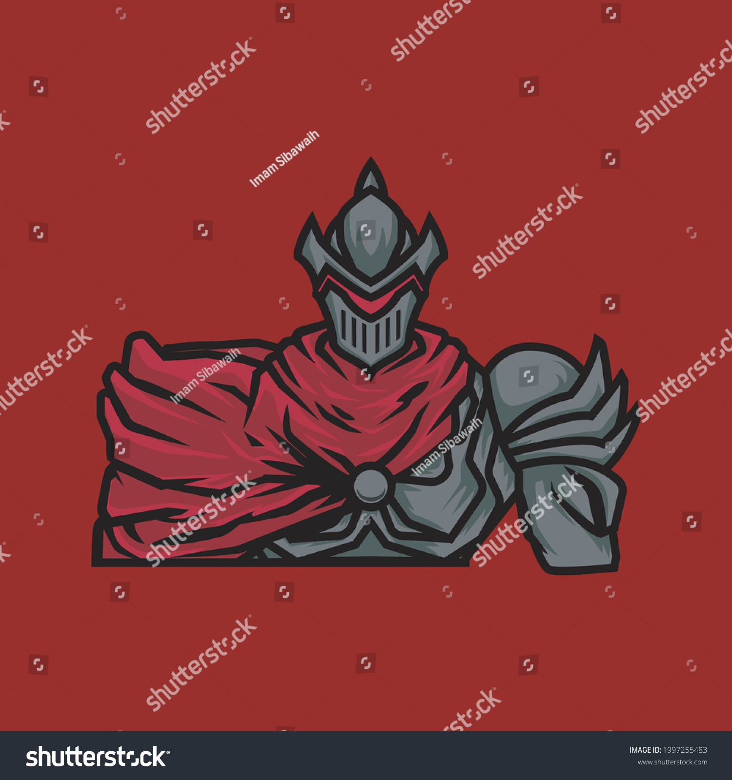 Vector Red Knight Mascot Logo Stock Vector (Royalty Free) 1997255483 ...
