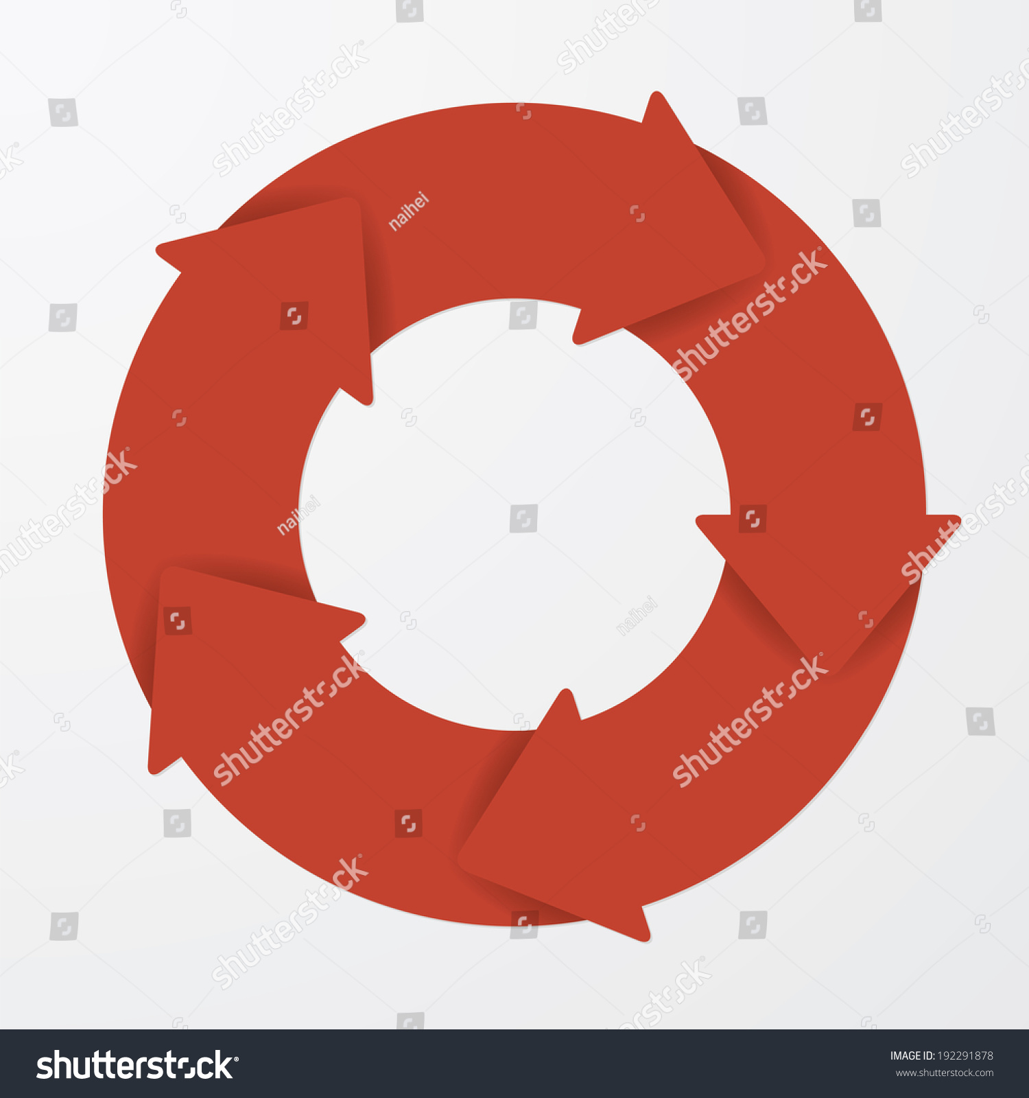 Vector Red Life Cycle Diagram 5 Stock Vector (Royalty Free) 192291878 ...