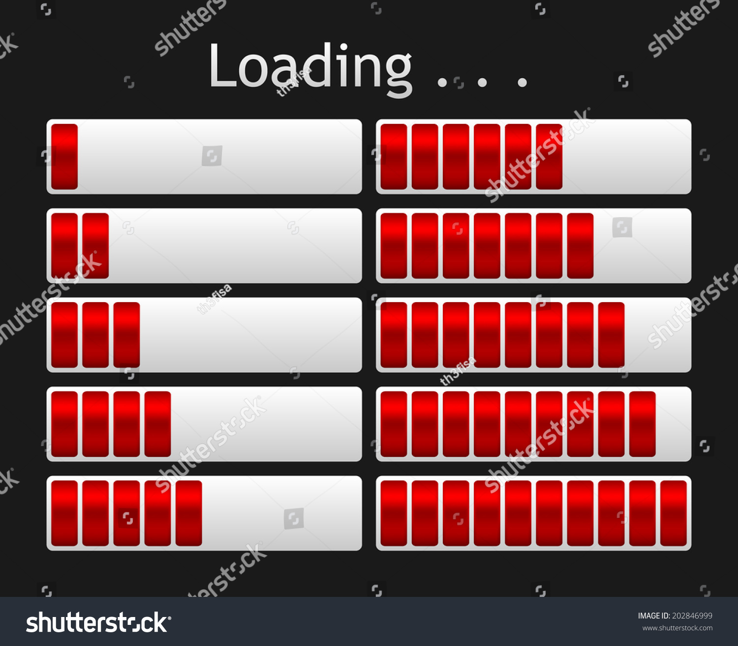 Vector Red Loading Bar Indicate Procedure Stock Vector (Royalty Free ...