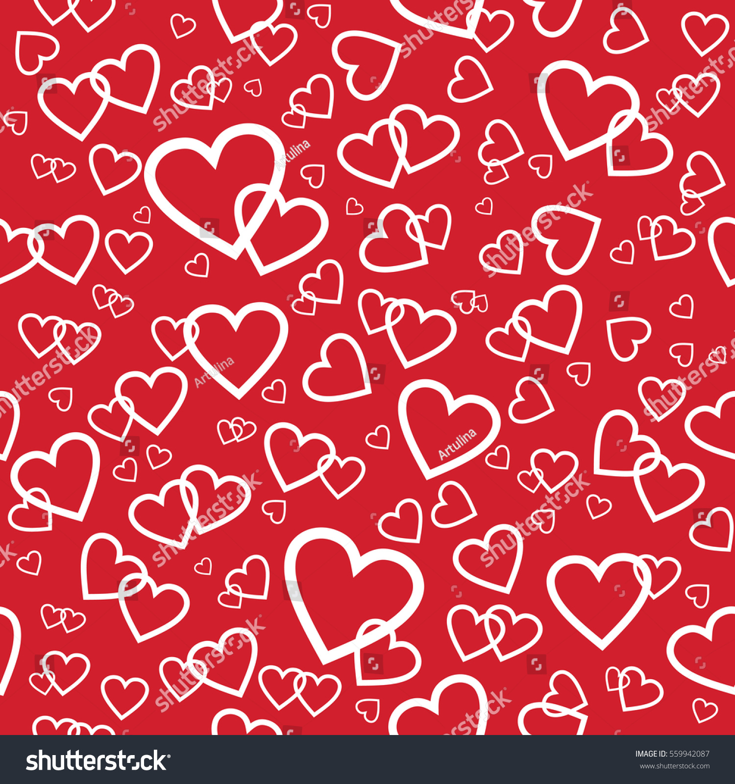 Vector Red Seamless Pattern White Random Stock Vector (Royalty Free ...
