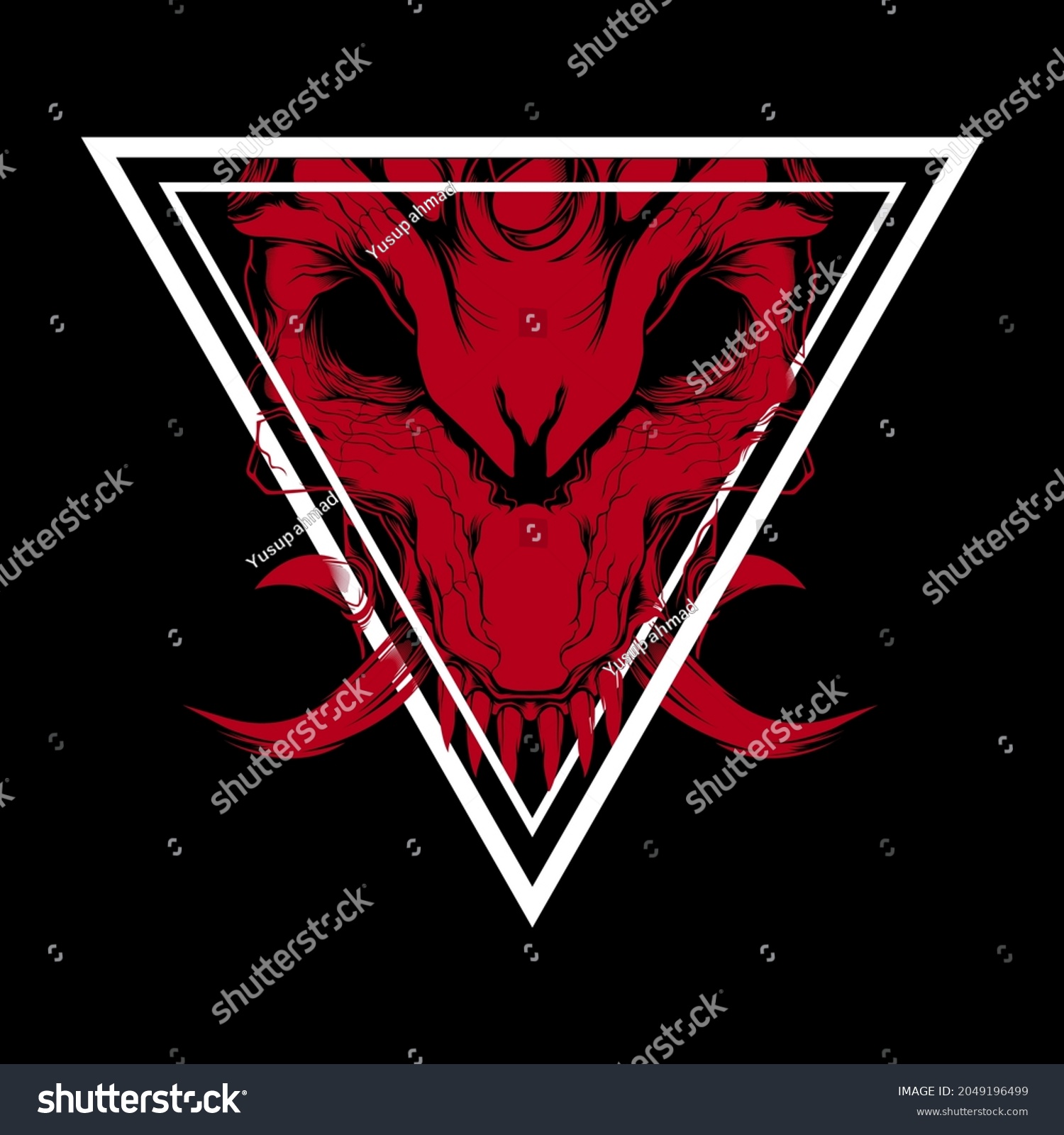 Vector Red Skull Triangular Fangs Stock Vector (Royalty Free ...