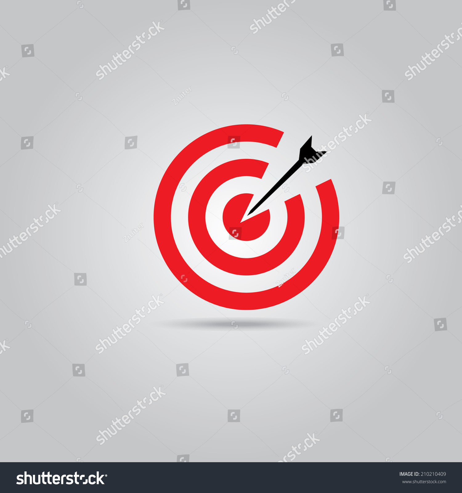 Vector Red Target Icon Black Arrow Stock Vector (Royalty Free ...