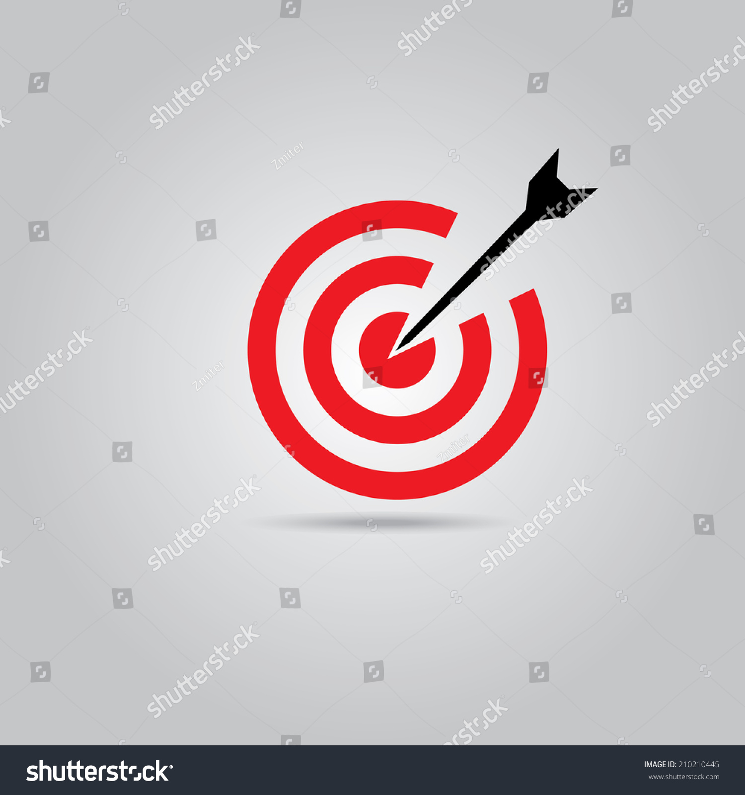 Vector Red Target Icon Black Arrow Stock Vector (Royalty Free) 210210445