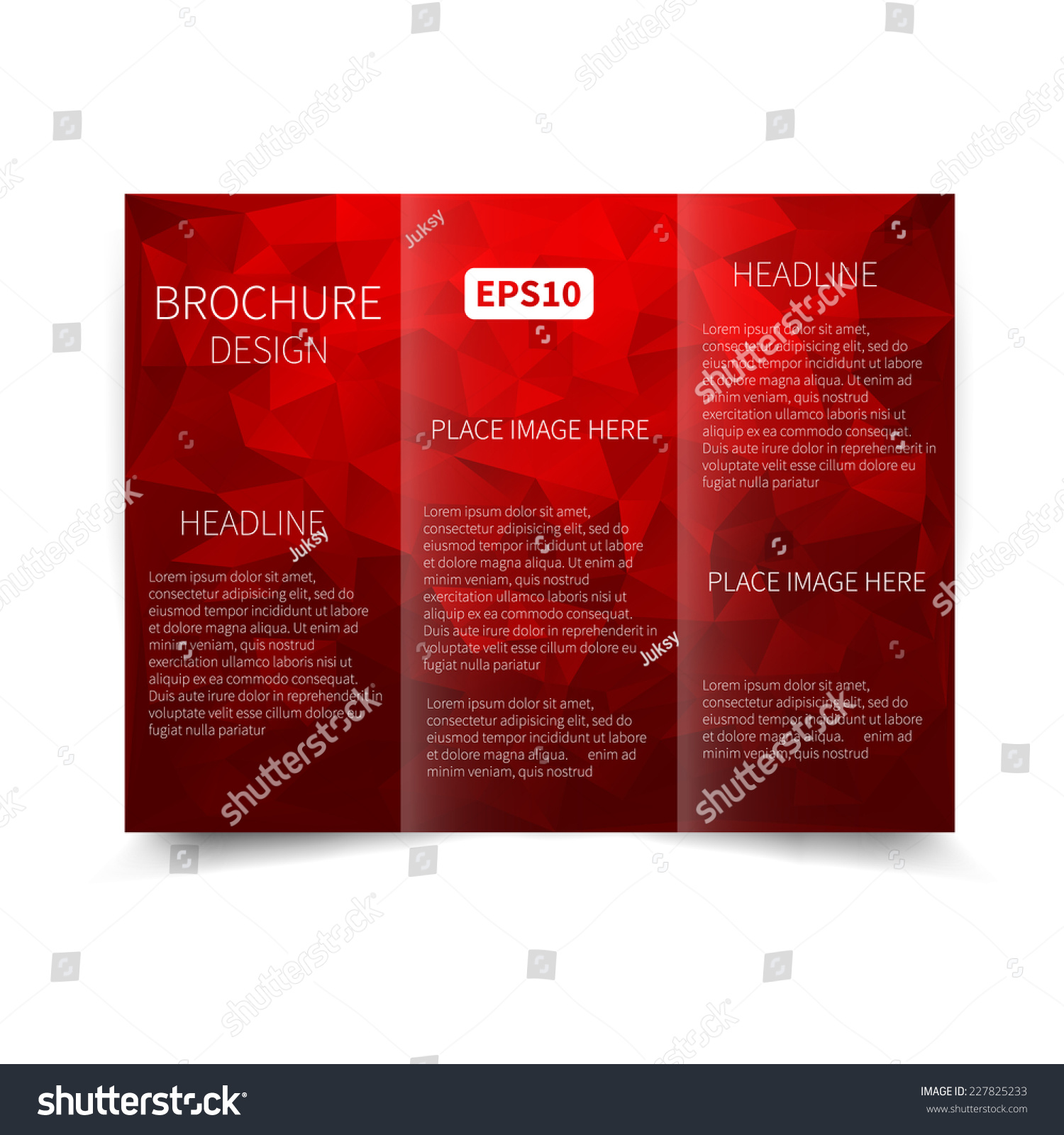 Vector Red Trifold Brochure Design Template: เวกเตอร์สต็อก (ปลอดค่า ...