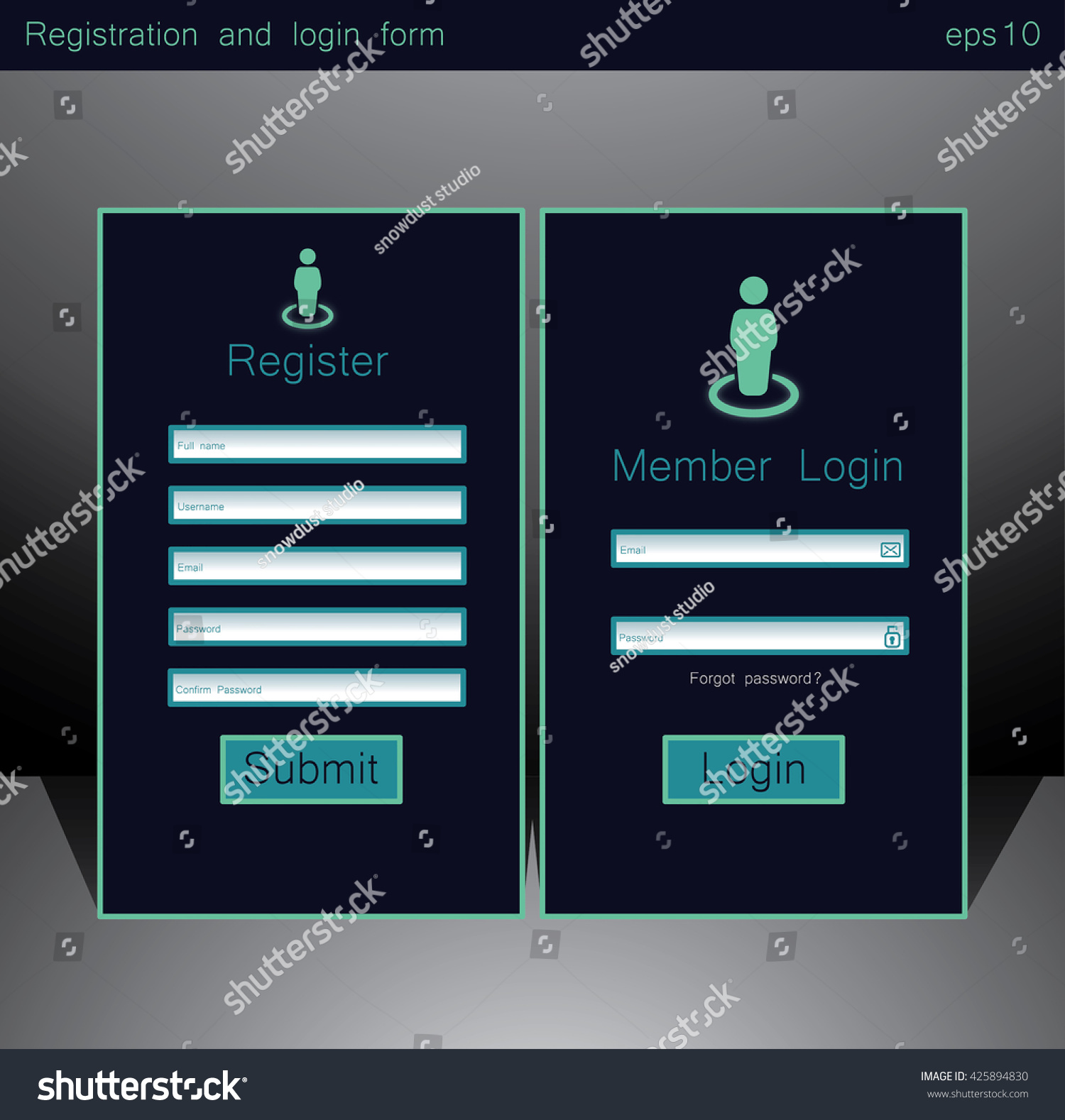 Vector Registration Login Form Ui Design Stock Vector (Royalty Free ...