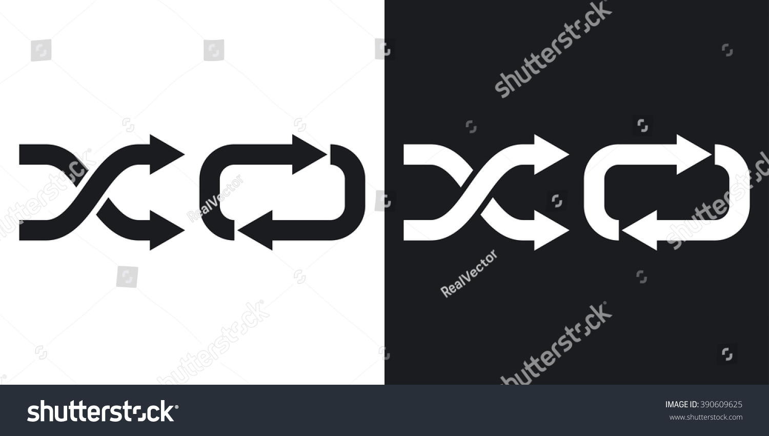 Vector Repeat Shuffle Icon Twotone Version Stock Vector (Royalty Free ...