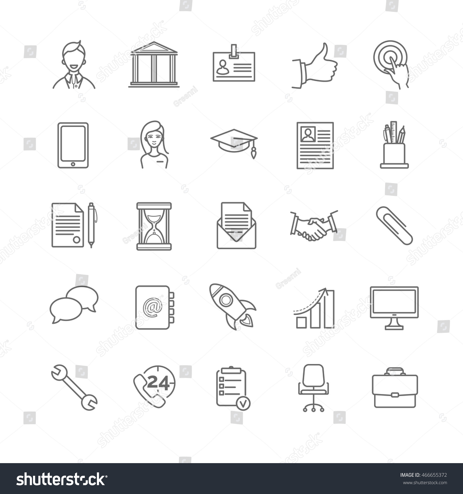 Vector Resume Icons Set Stock Vector (Royalty Free) 466655372 ...