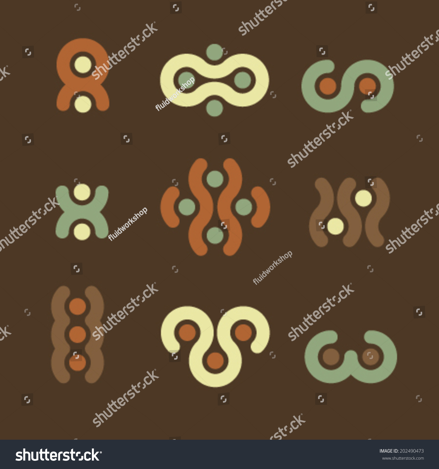 Vector Retro Abstract Signs Set Stock Vector (Royalty Free) 202490473 ...