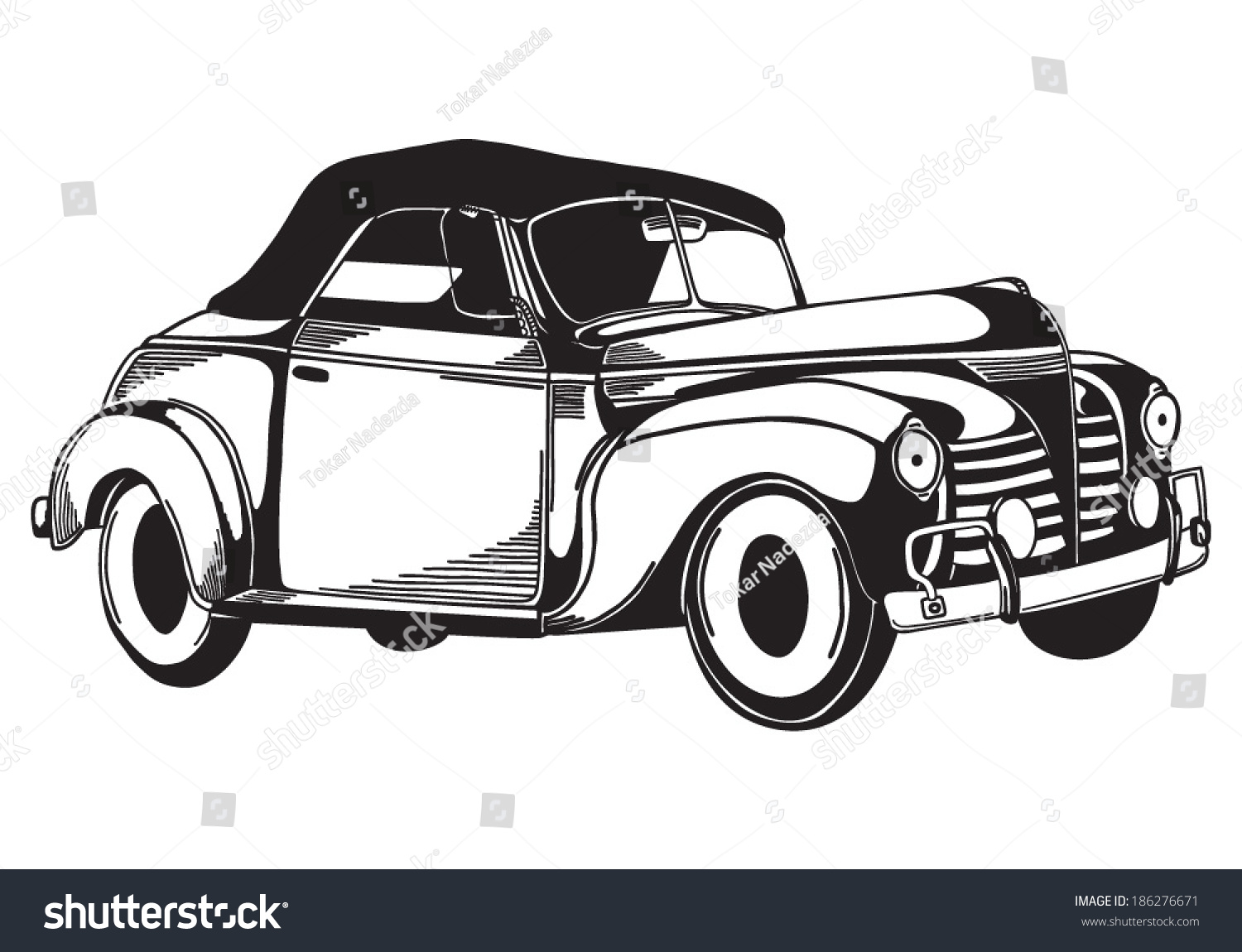 Vector Retro Car Stock Vector (Royalty Free) 186276671
