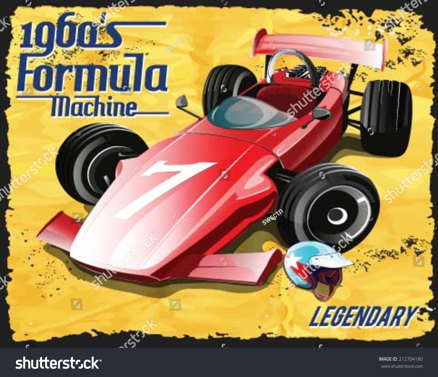 Vector Retro Formula Race Car Stock Vector (Royalty Free) 212704180 ...