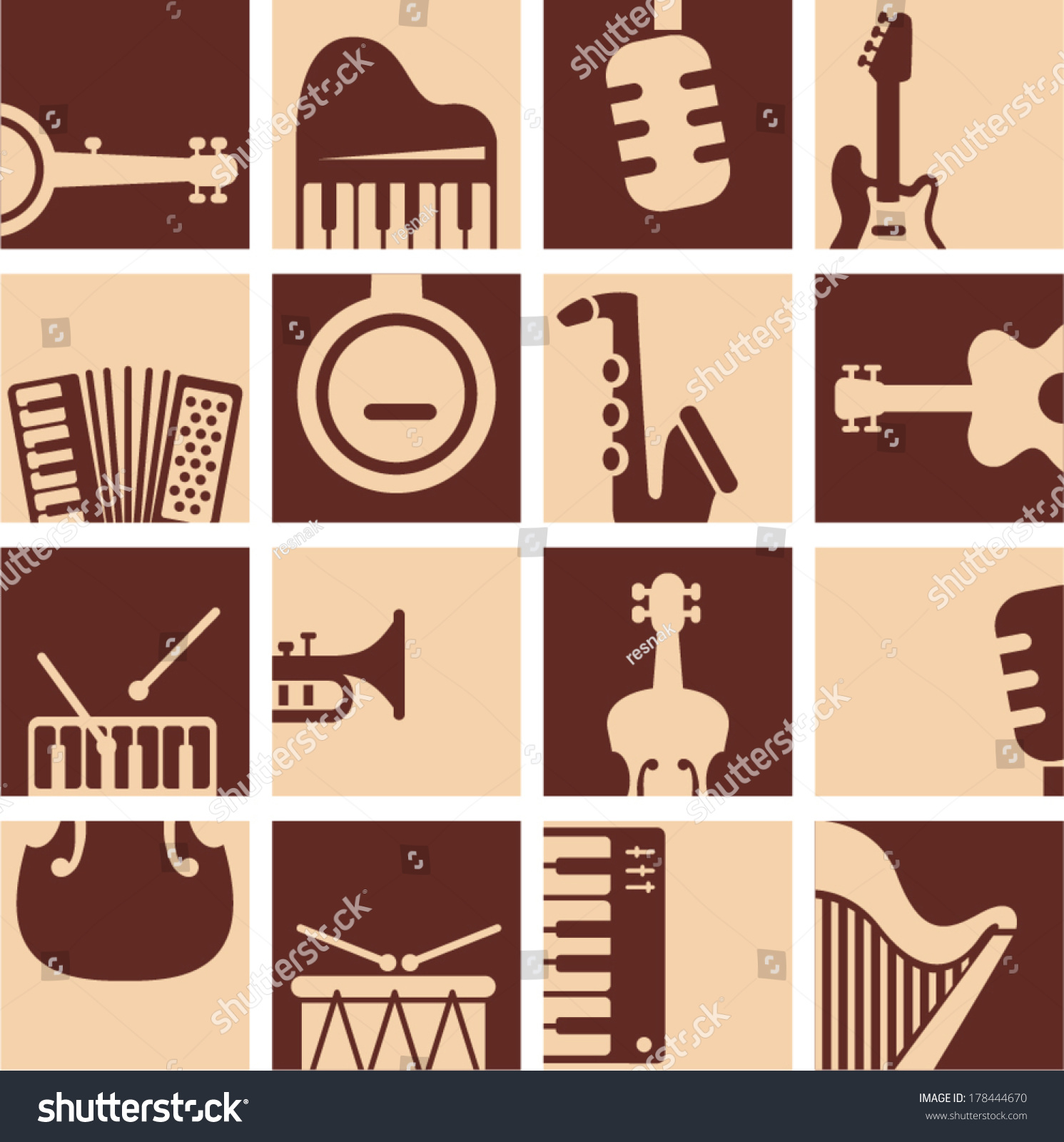 Vector Retro Music Design Separate Layers Stock Vector (Royalty Free ...