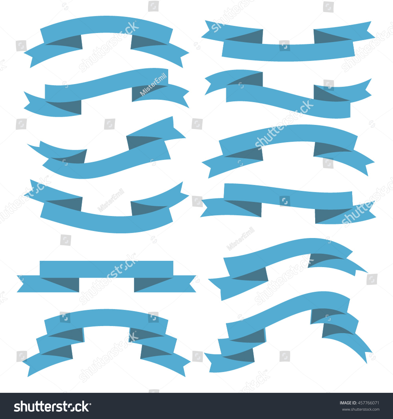 Vector Ribbons Banners Streamers Stock Vector (Royalty Free) 457766071 ...