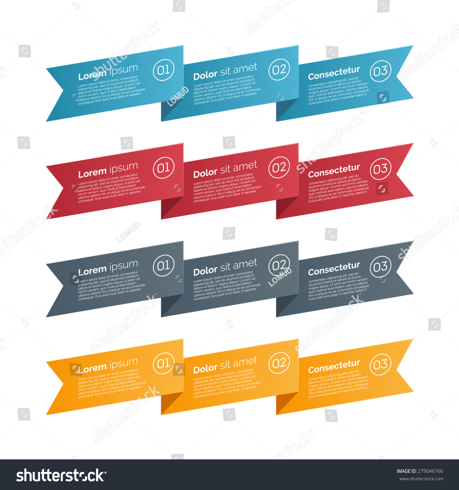 Vector Ribbons Infographic Design Elements Template 스톡 벡터(로열티 프리 ...
