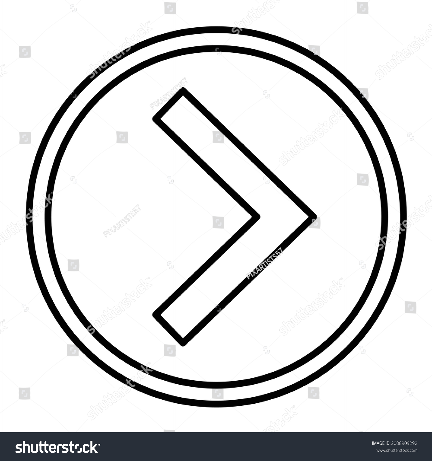 Vector Right Chevron Outline Icon Design Stock Vector (Royalty Free ...