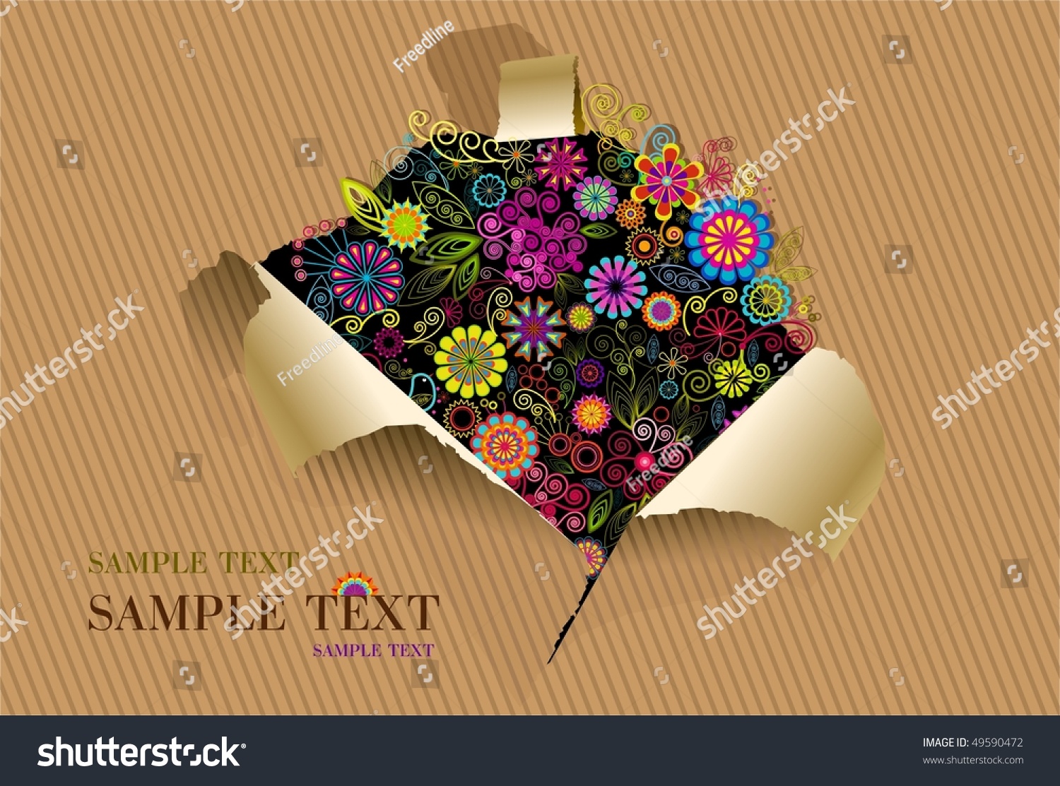 Vector Ripped Paper Sample Text Separate Stock Vector (Royalty Free ...