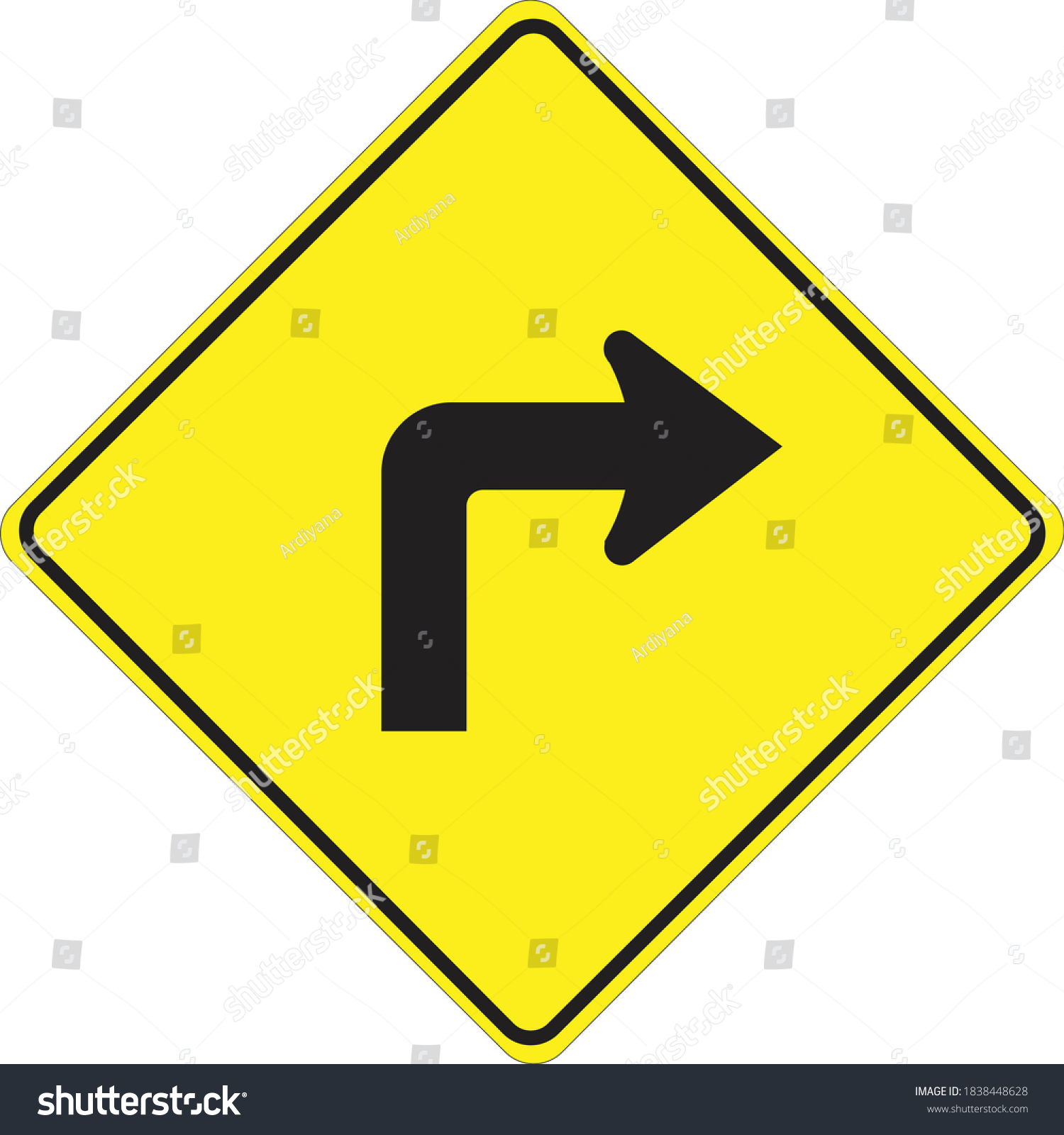 Vector Road Sign Turn Leftright: เวกเตอร์สต็อก (ปลอดค่าลิขสิทธิ์ ...