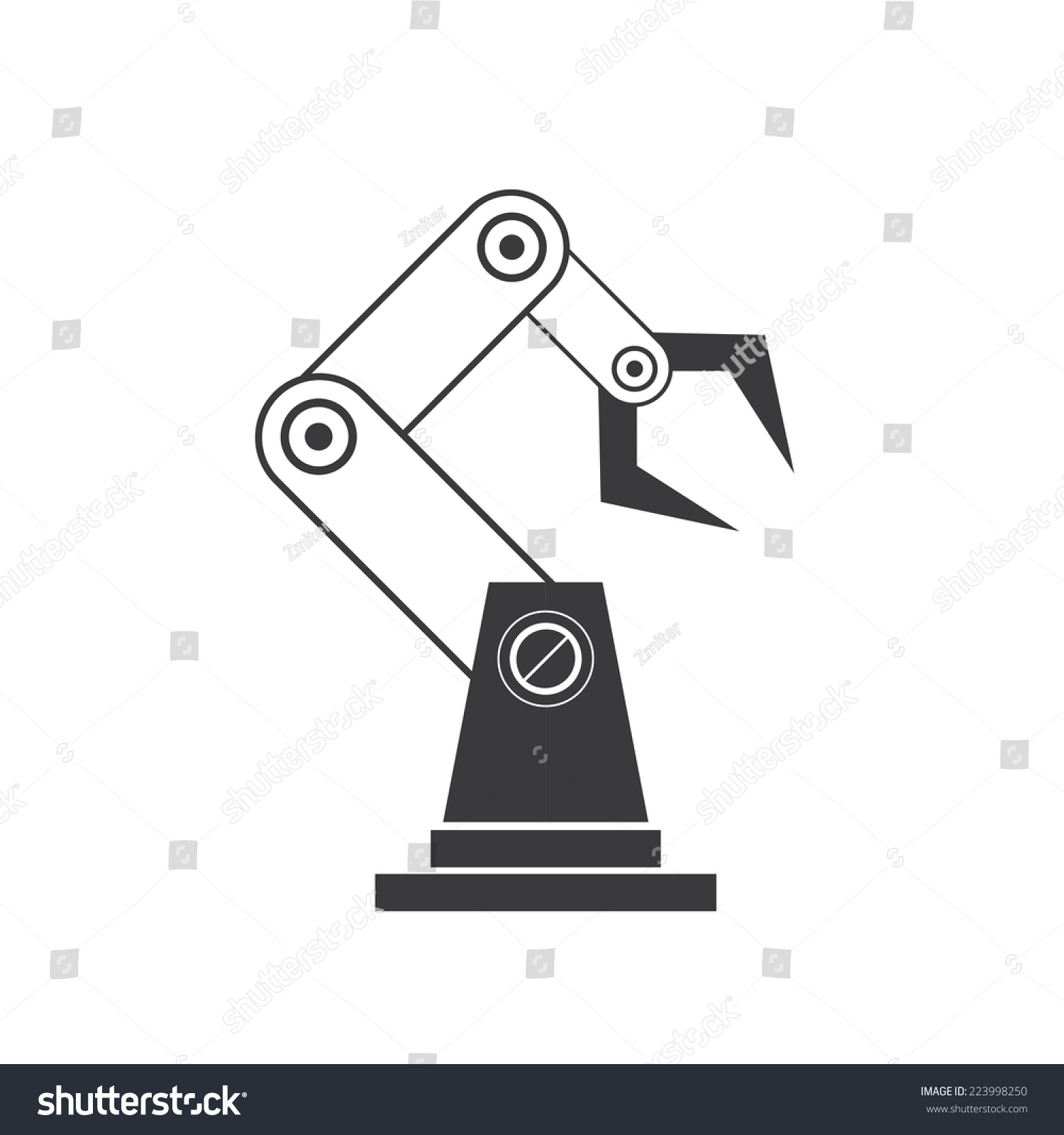 Vector Robotic Arm Black Symbol Robot: vector de stock (libre de ...