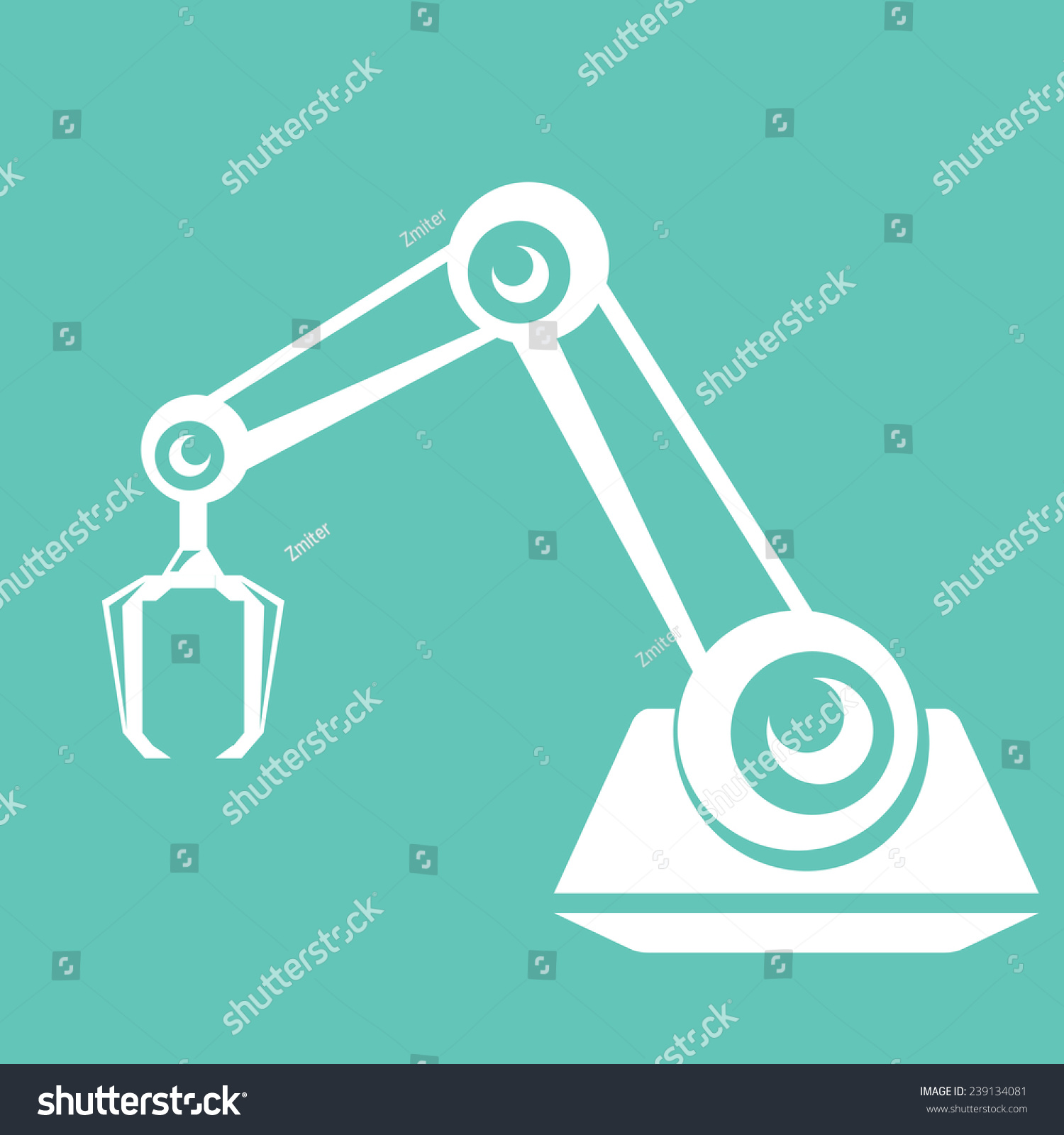 Vector Robotic Arm Symbol Robot Hand Stock Vector (Royalty Free ...