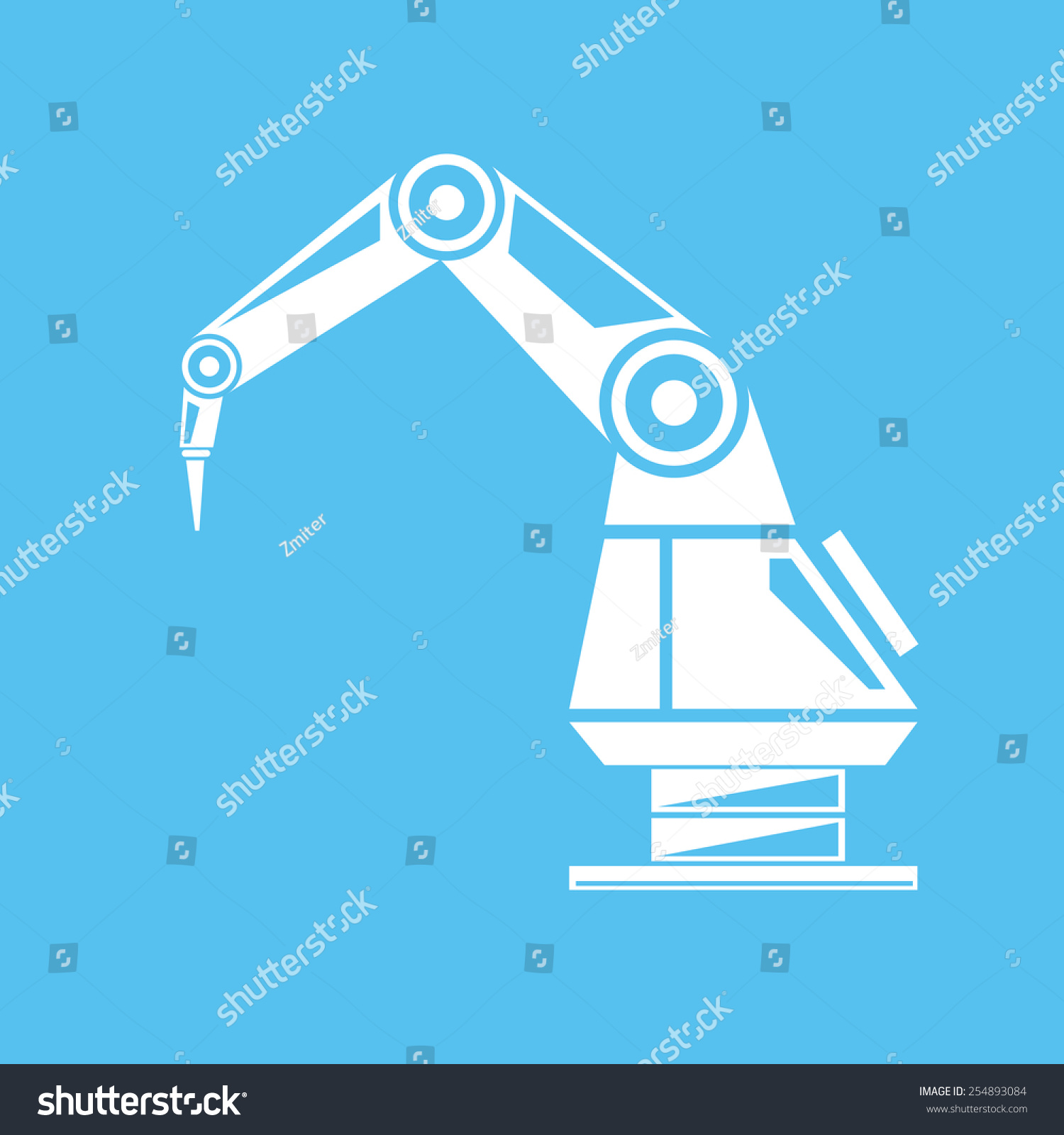Vector Robotic Arm Symbol Robot Hand Stock Vector (Royalty Free) 254893084