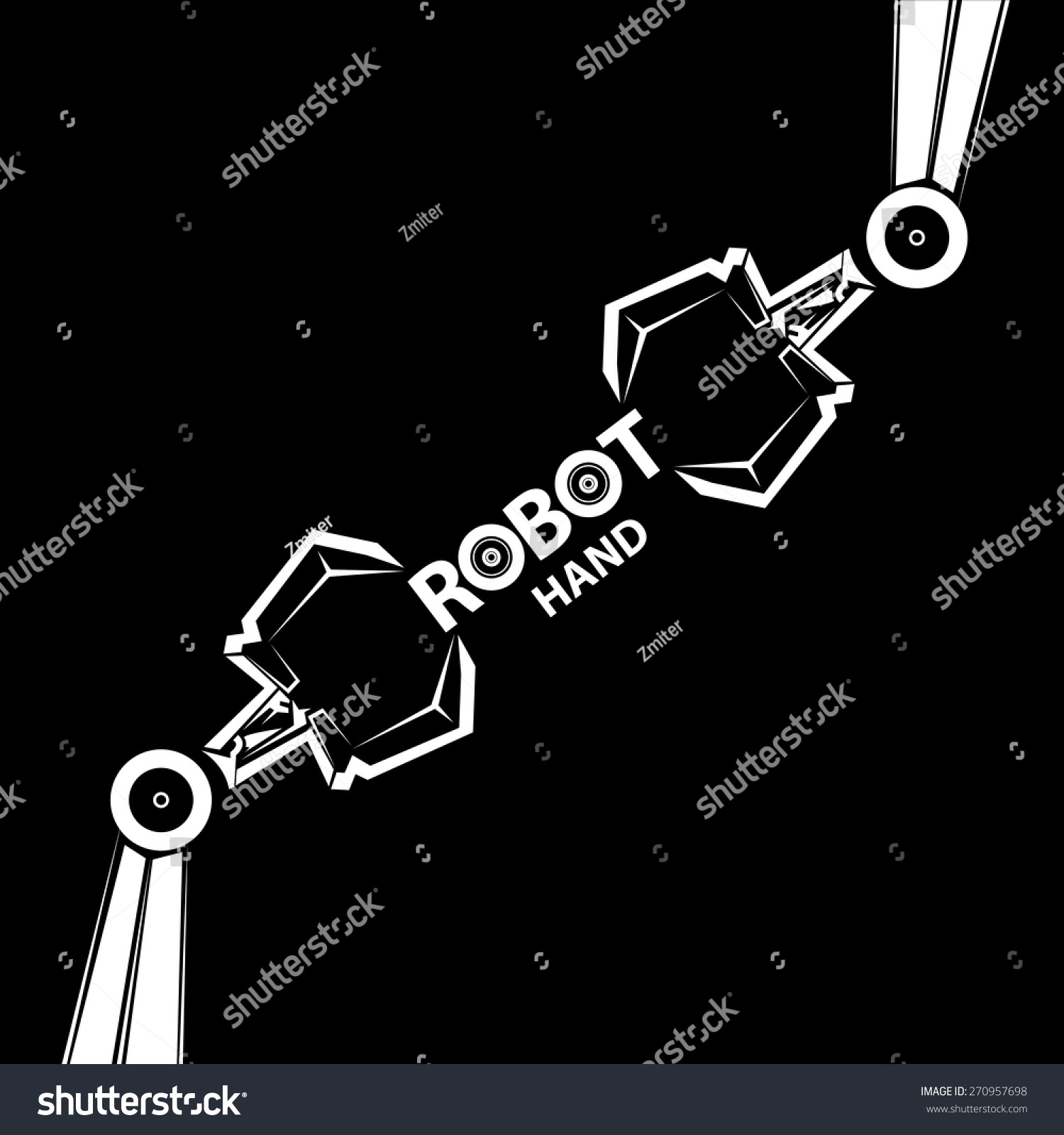 Vector Robotic Arm Symbol Robot Hand Stock Vector (Royalty Free) 270957698