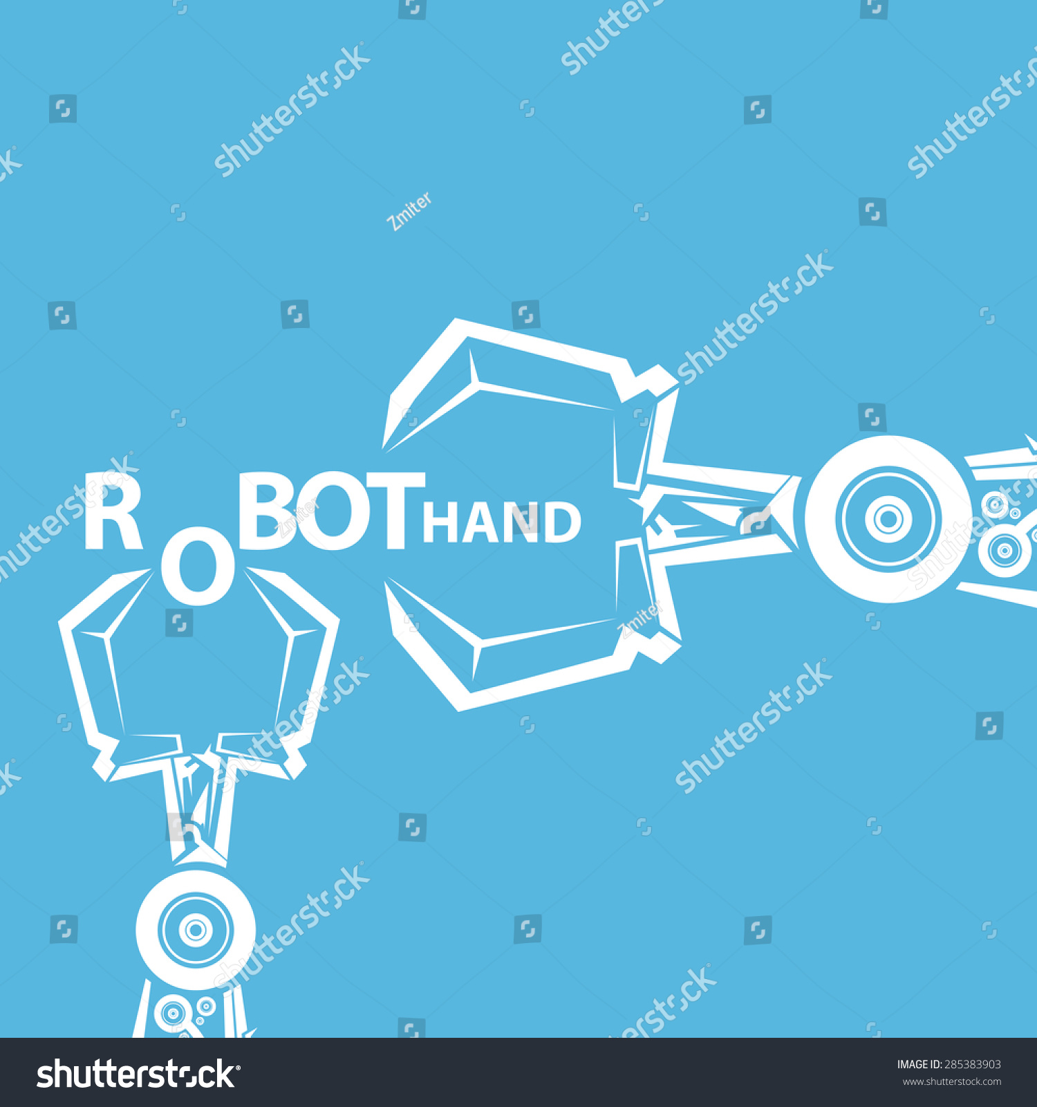 Vector Robotic Arm Symbol Robot Hand Stock Vector (Royalty Free ...