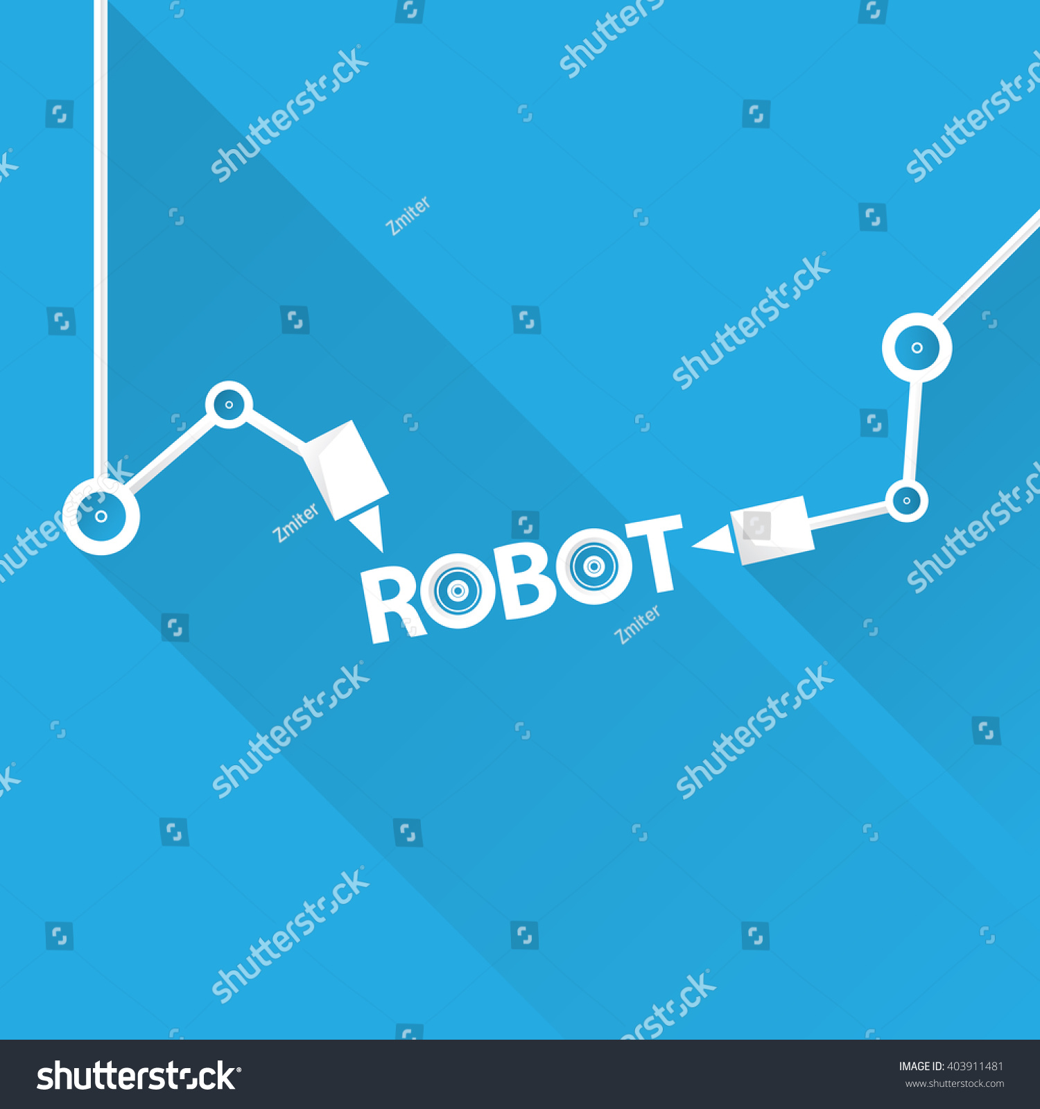 Vector Robotic Arm Symbol Robot Hand Stock Vector (Royalty Free) 403911481
