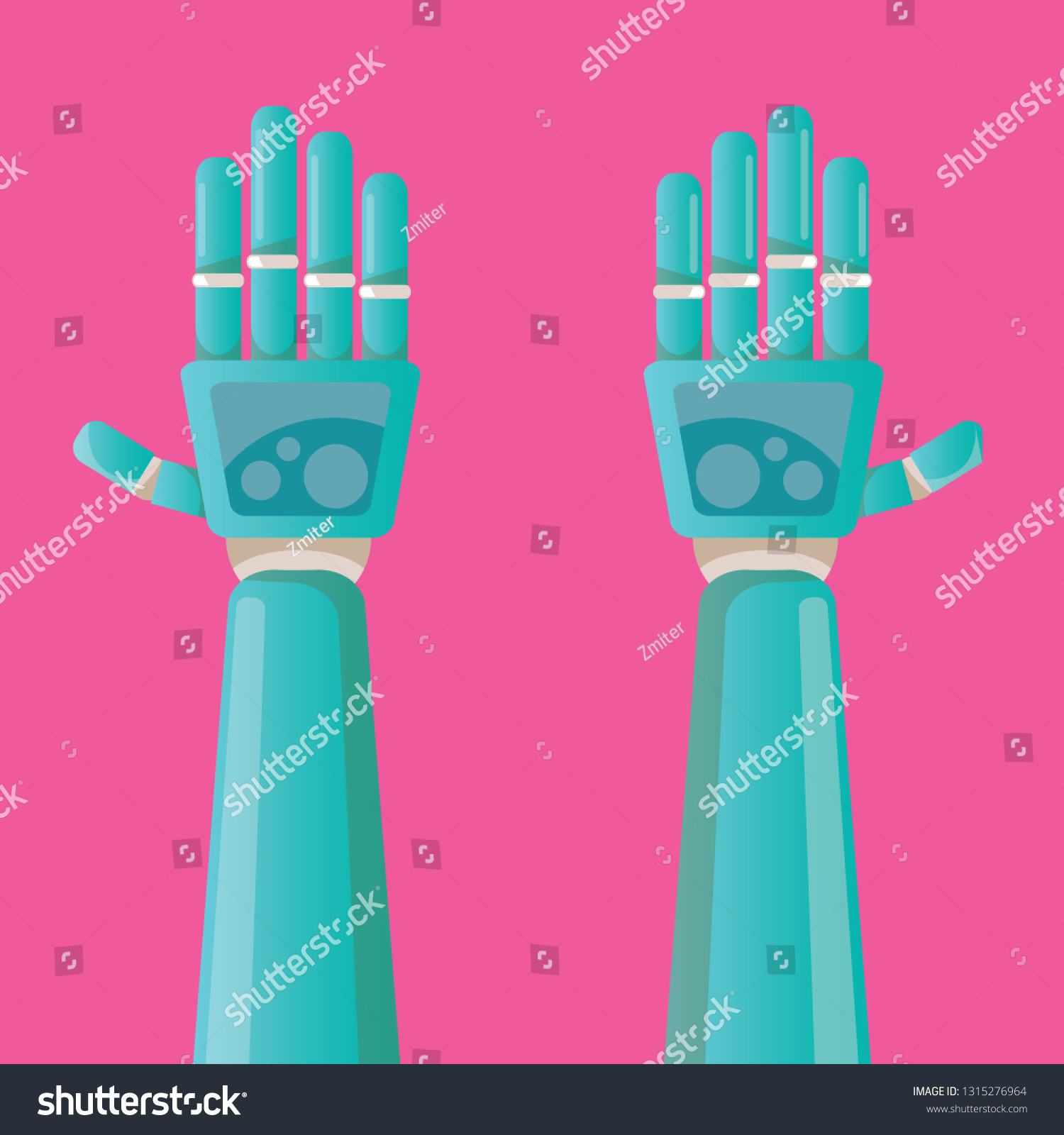 Vector Robotic Arm Symbol Robot Hand: vector de stock (libre de ...