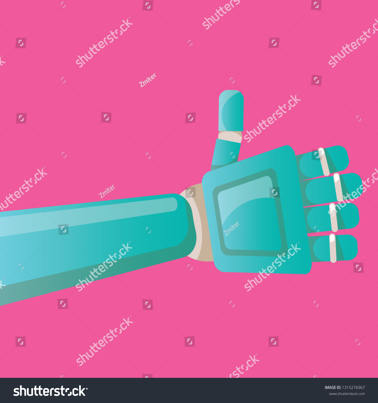 Vector Robotic Arm Symbol Robot Hand Stock Vector (Royalty Free) 1315276967